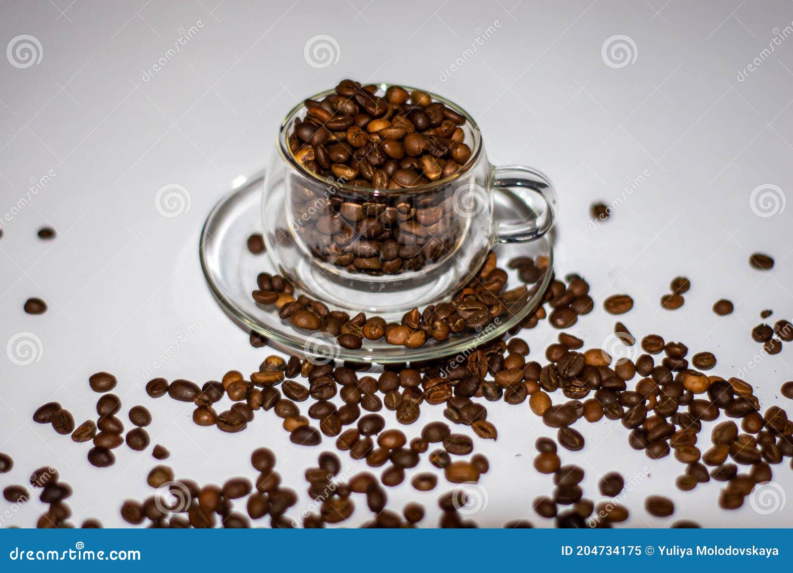 Grains of Black Coffee, on a White Background Stock Image - Image of ...