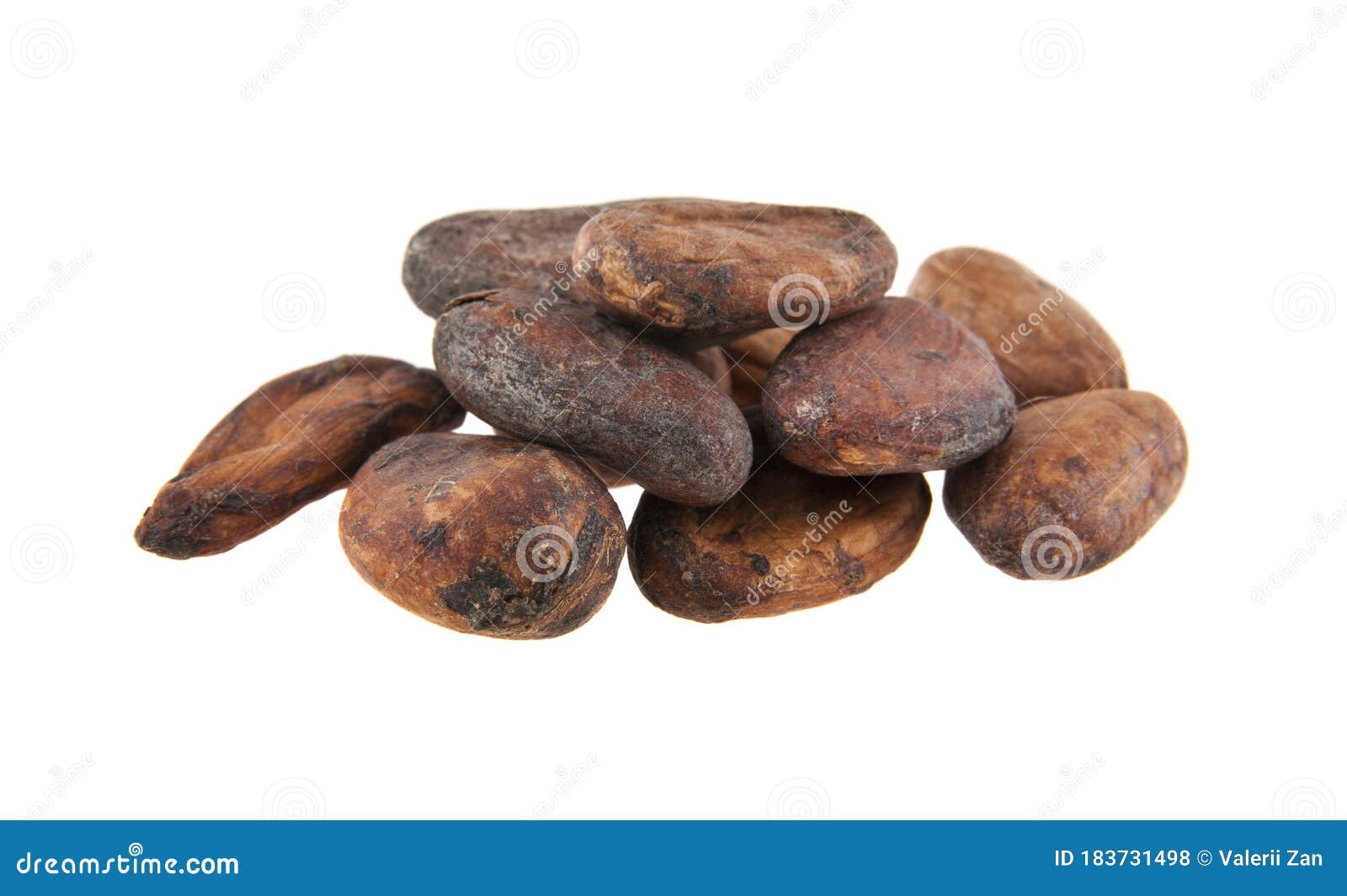 Grains of Cocoa Isolated on White Background Stock Photo - Image of ...