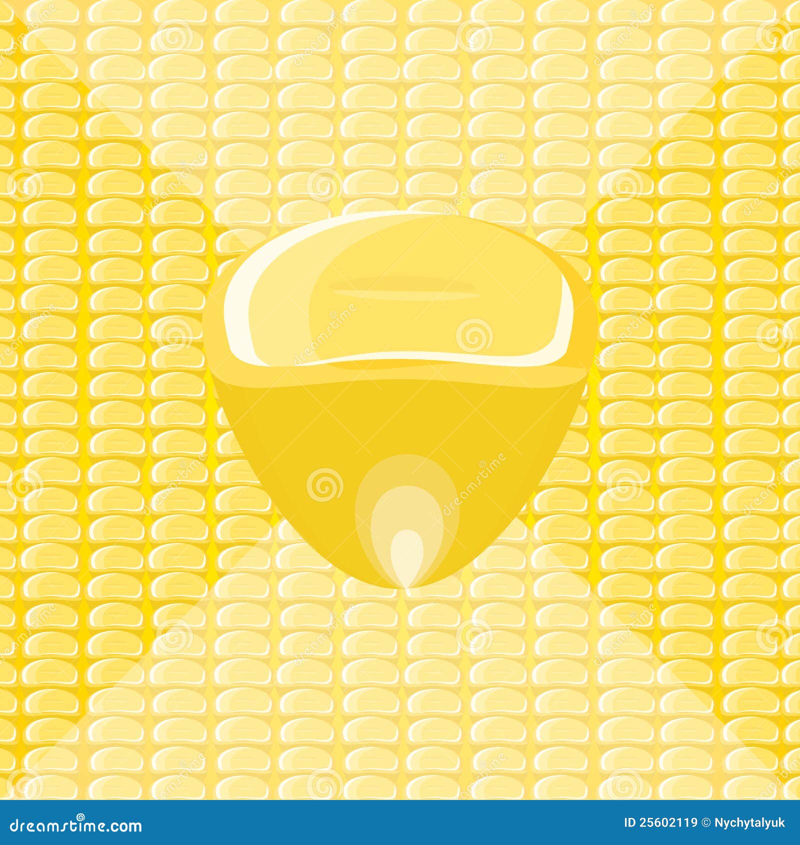 Vector Grains And Cobs Of Corn And Red Ribbon | CartoonDealer.com #82507503