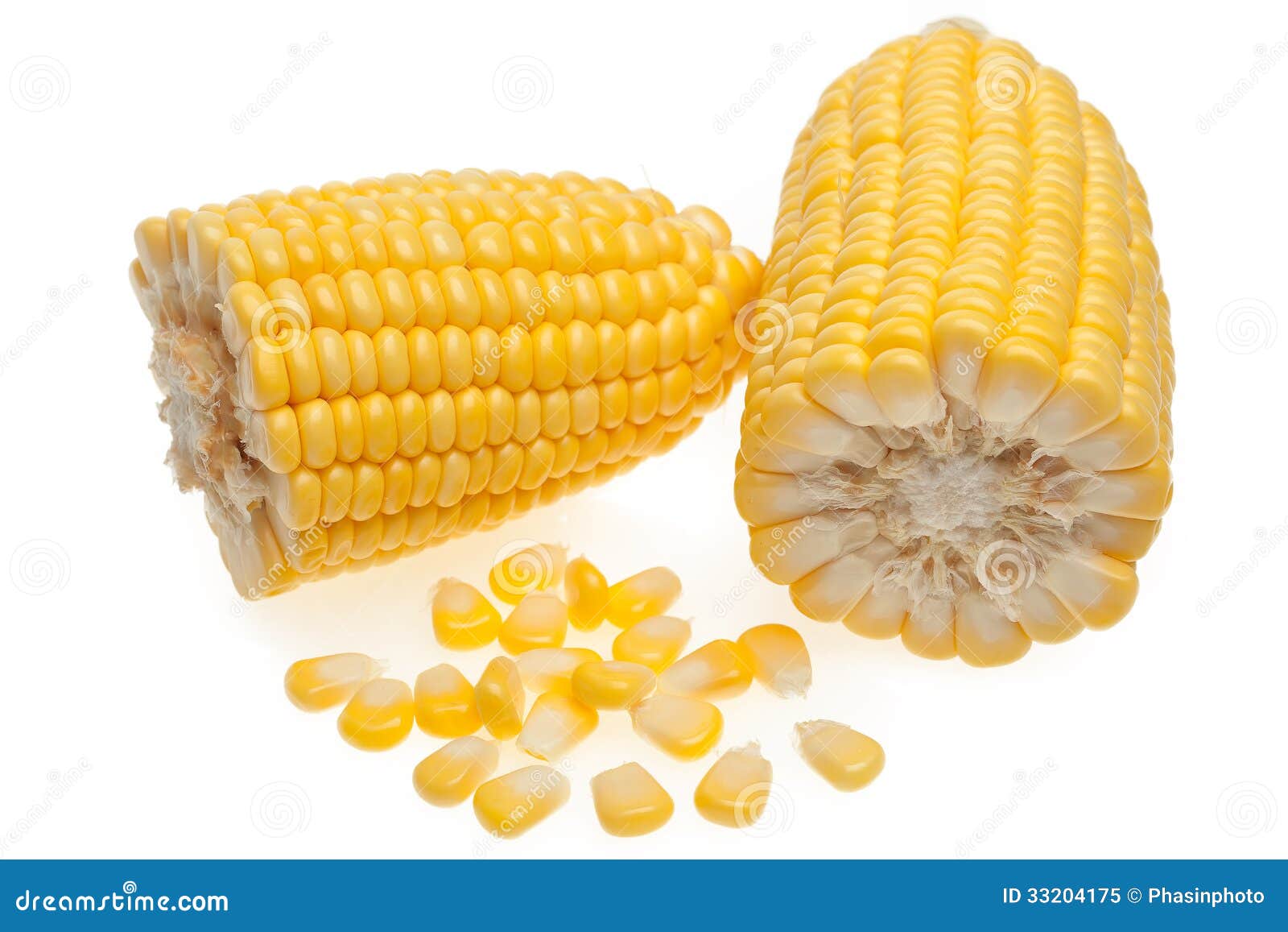 Grains of corn isolated stock image. Image of object - 33204175
