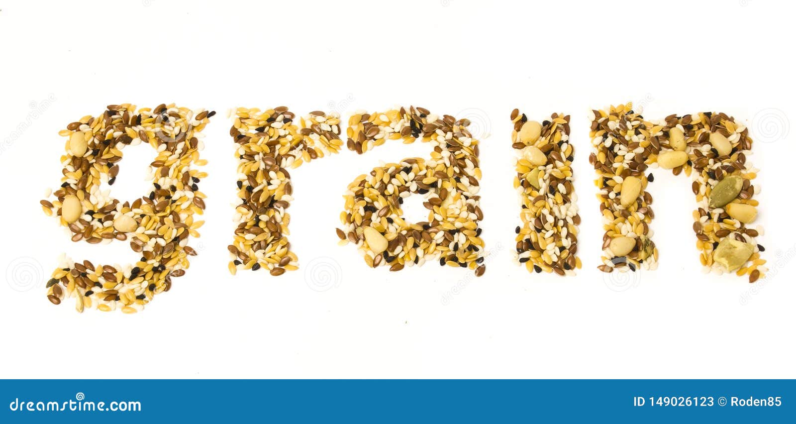 Grains of Different Varieties on a White Background Stock Image - Image ...