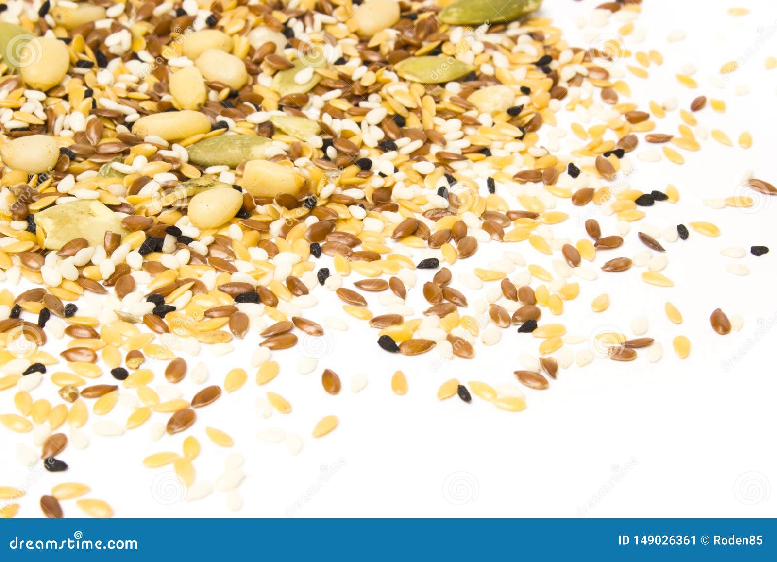 Grains of Different Varieties on a White Background Stock Image - Image ...