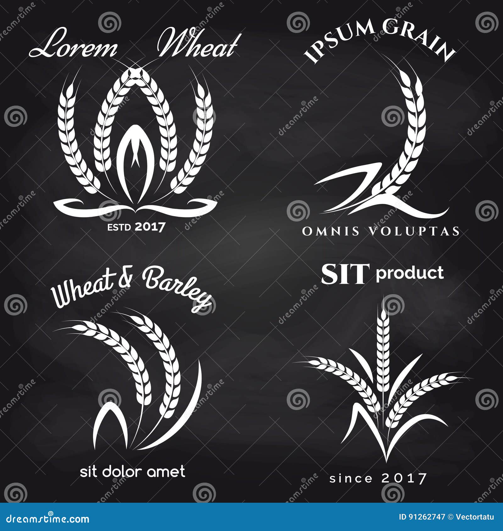 Grains Product Label on Chalkboard Stock Vector - Illustration of ...