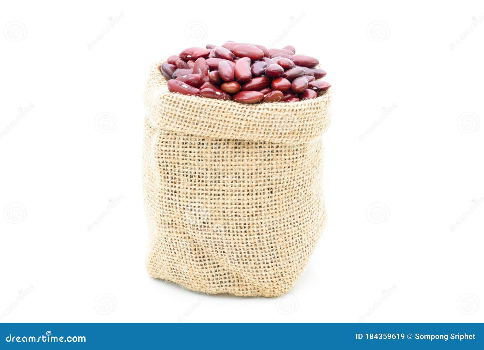 Grains Red Beans in a Sack on White Background Stock Image - Image of ...