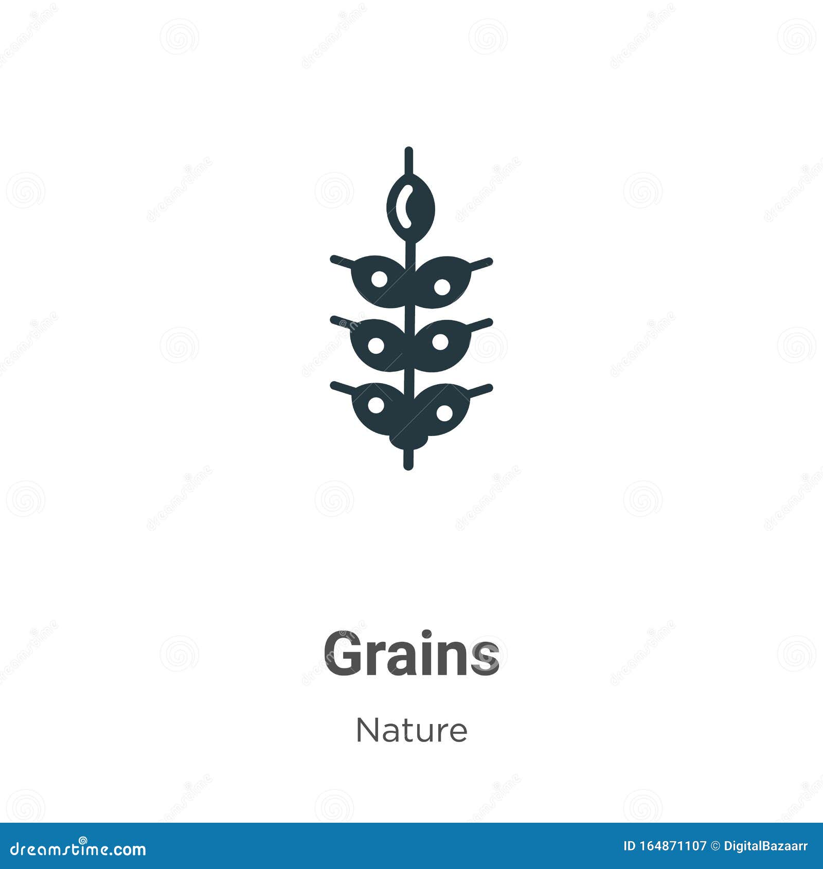 Grains Vector Icon on White Background. Flat Vector Grains Icon Symbol ...