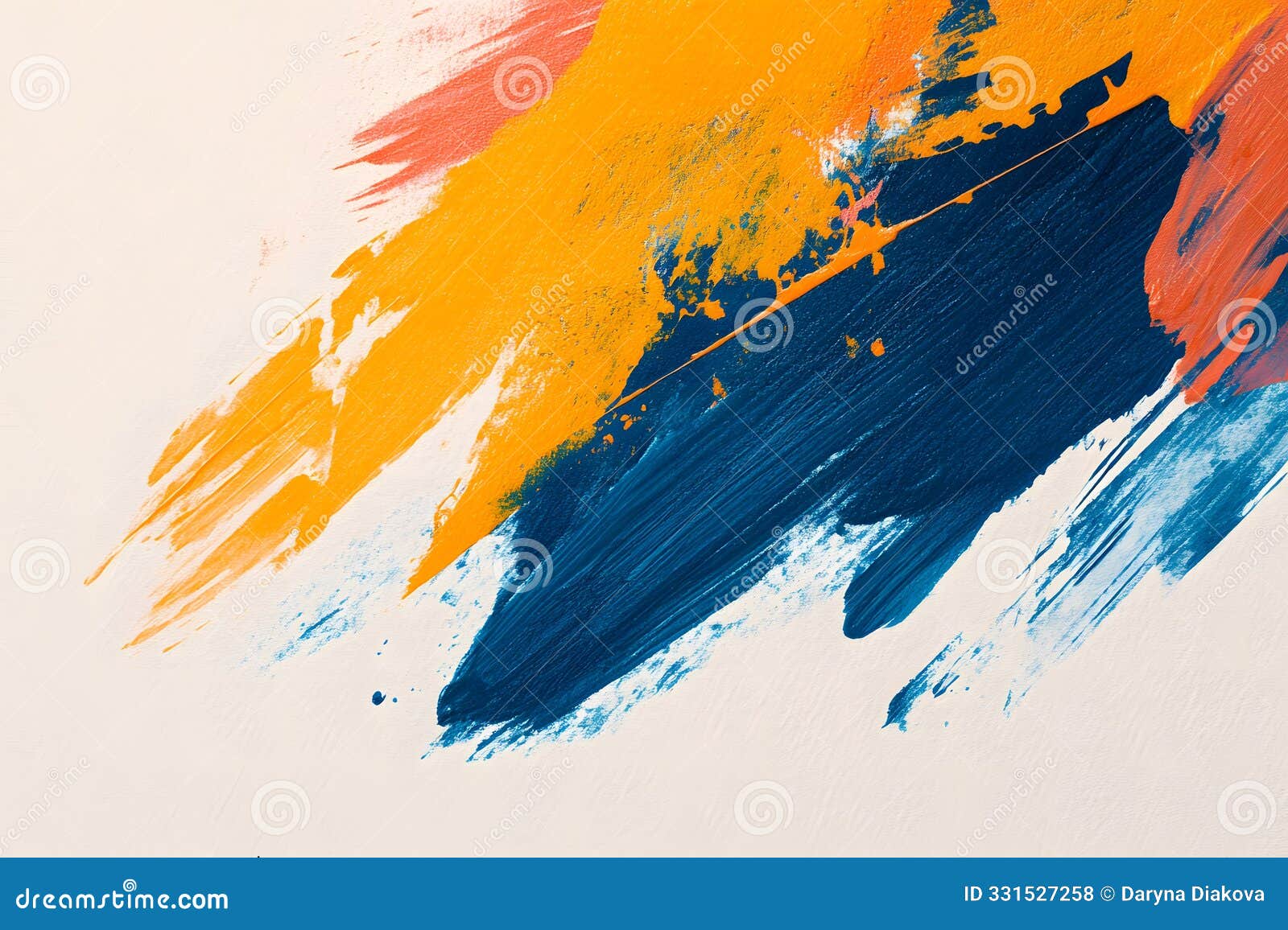 Grainy Brush Strokes with Hand-painted Splatter Texture on a White ...