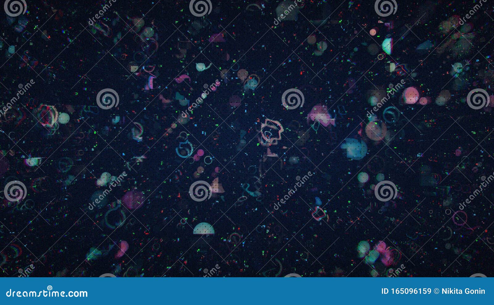 Grainy Distorted Circles with Glitch Effect Stock Illustration ...