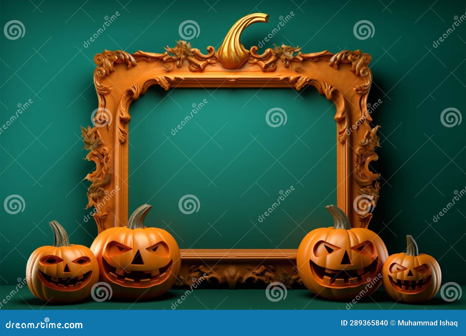 Grainy Halloween Pumpkin Template with Frames, Featuring Both Smiles ...