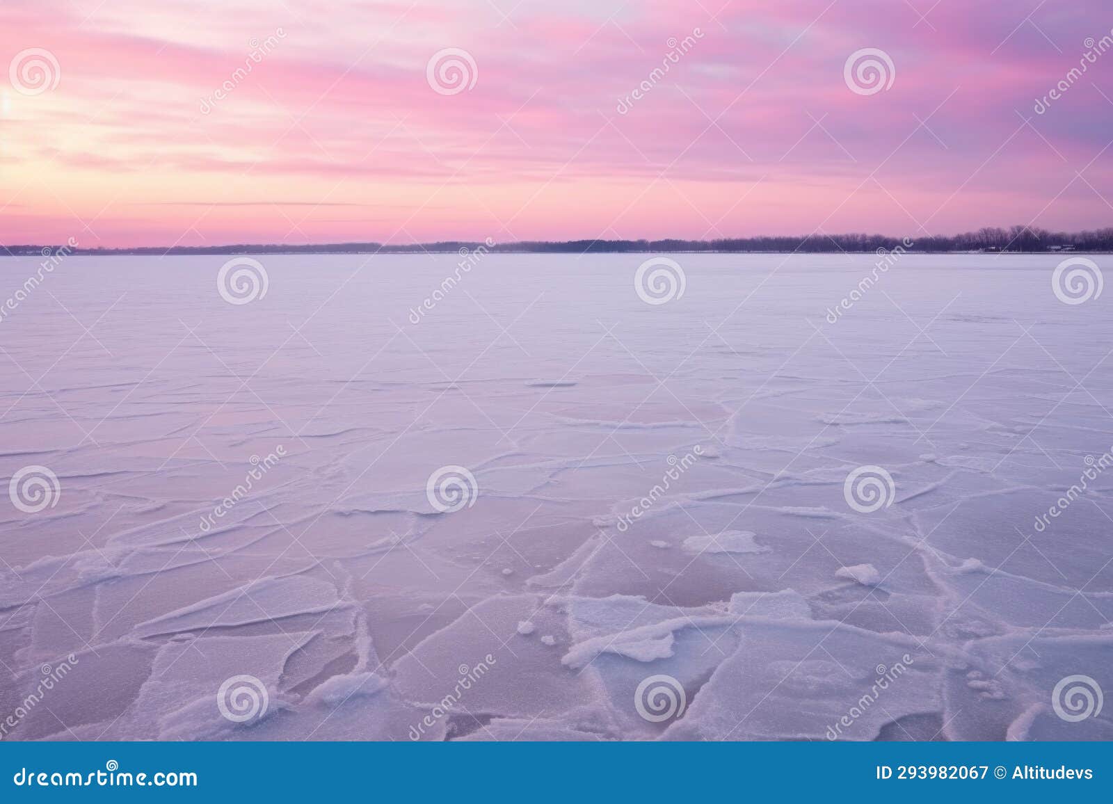 Grainy Ice Surface Under a Pastel Sunrise Sky Stock Illustration ...