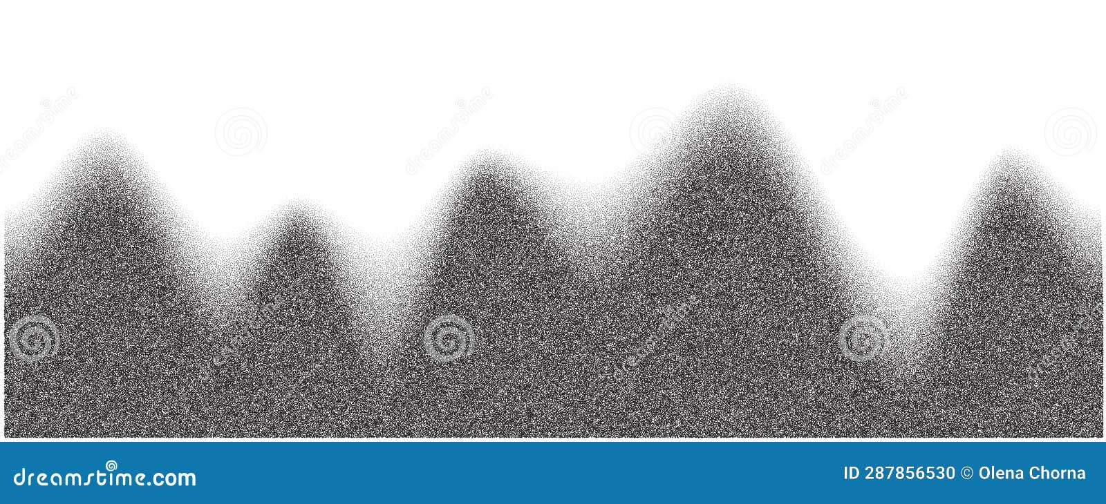 Grainy Mountains with Noise Gradient. Dotted Stippled Background with ...