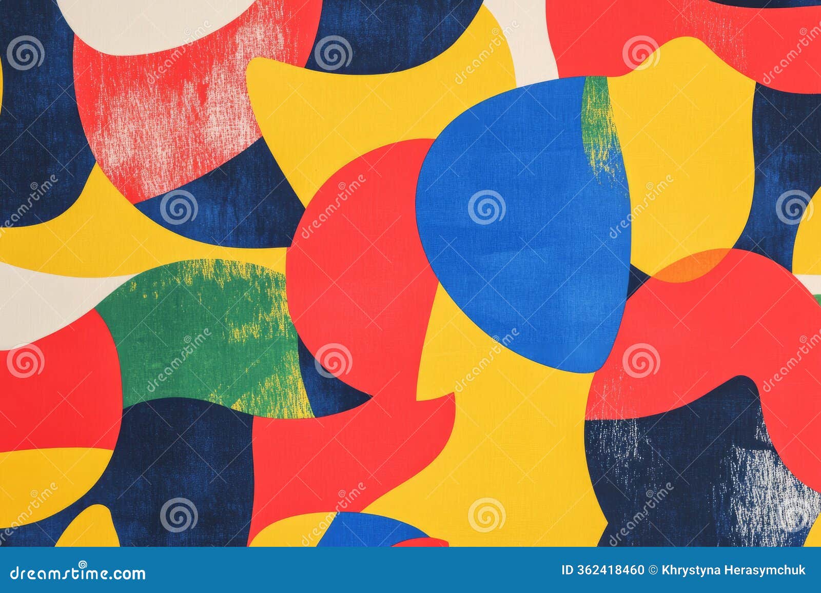 A Grainy Risograph-style Pattern with Bold Overlapping Shapes in ...