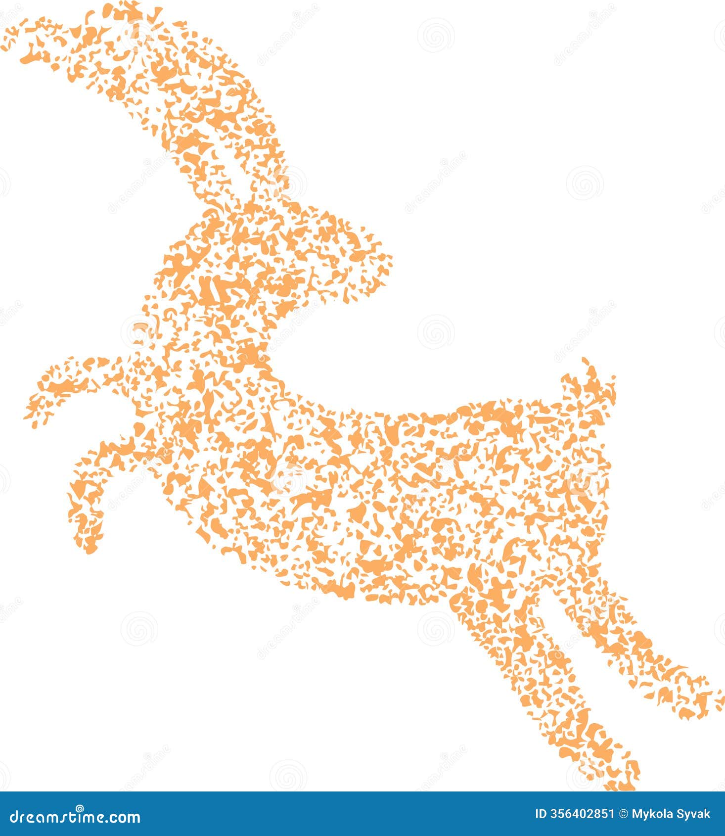 Grainy Texture Rabbit Silhouette Stock Illustration - Illustration of ...