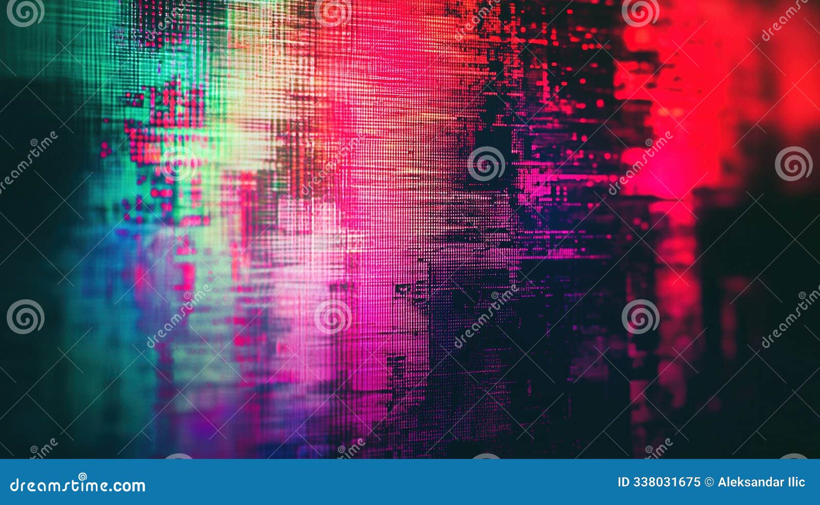 Grainy Tv Glitch Effect with Noise, Grain, Distortion. Glowing ...