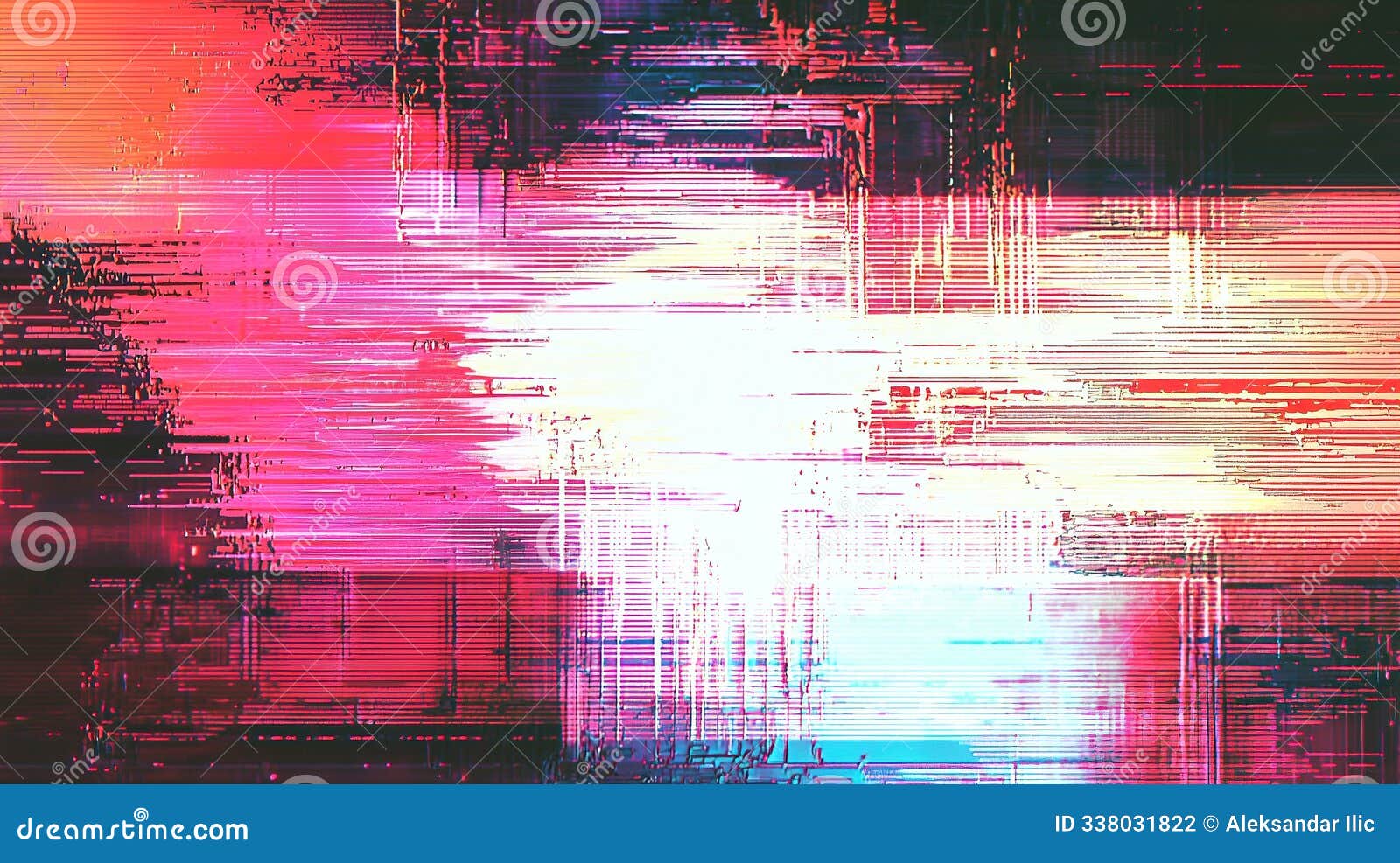 Grainy Tv Glitch Effect with Noise, Grain, Distortion. Glowing ...