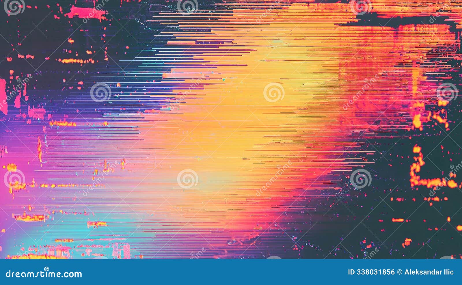 Grainy Tv Glitch Effect with Noise, Grain, Distortion. Glowing ...