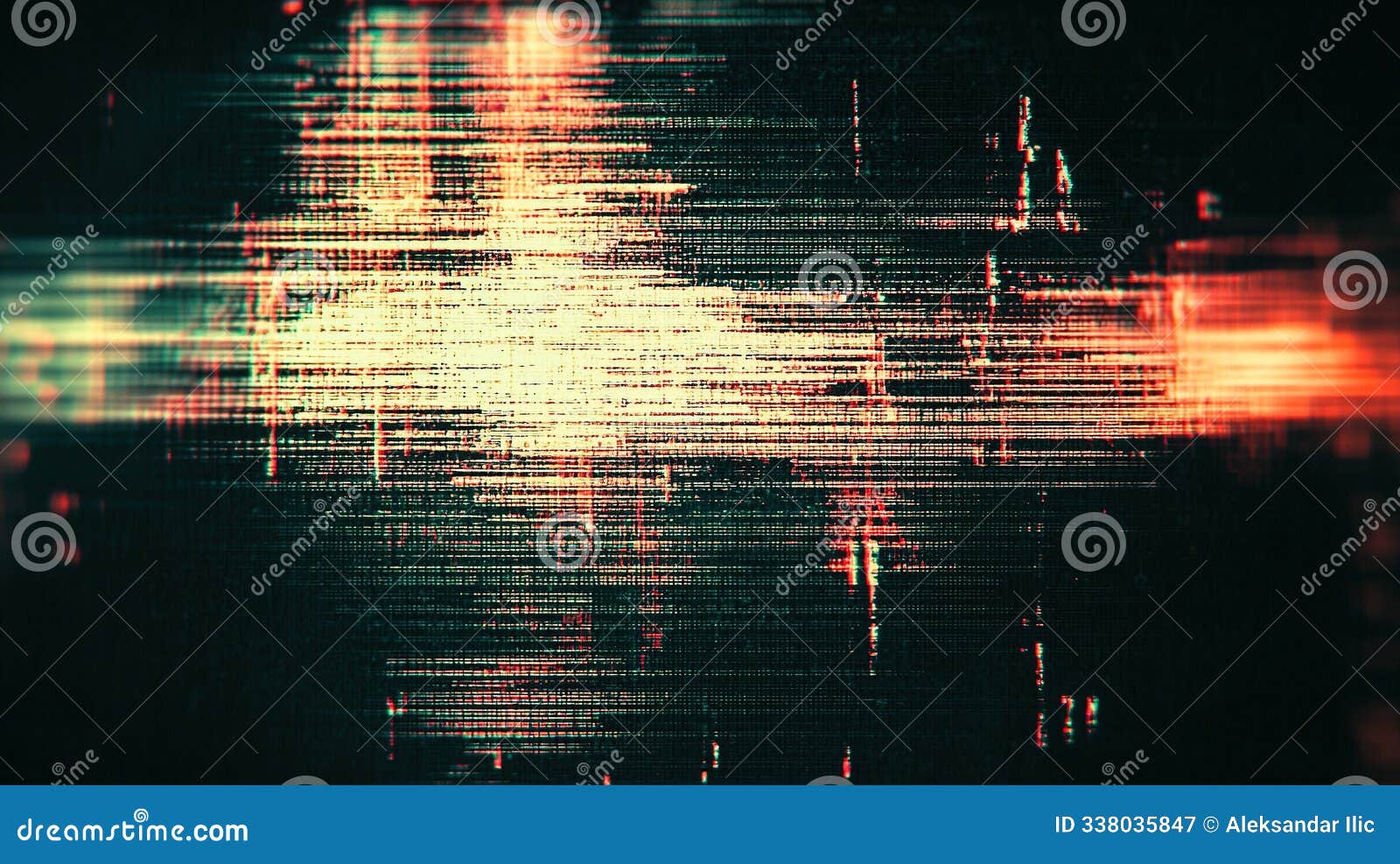 Grainy Tv Glitch Effect with Noise, Grain, Distortion. Glowing ...