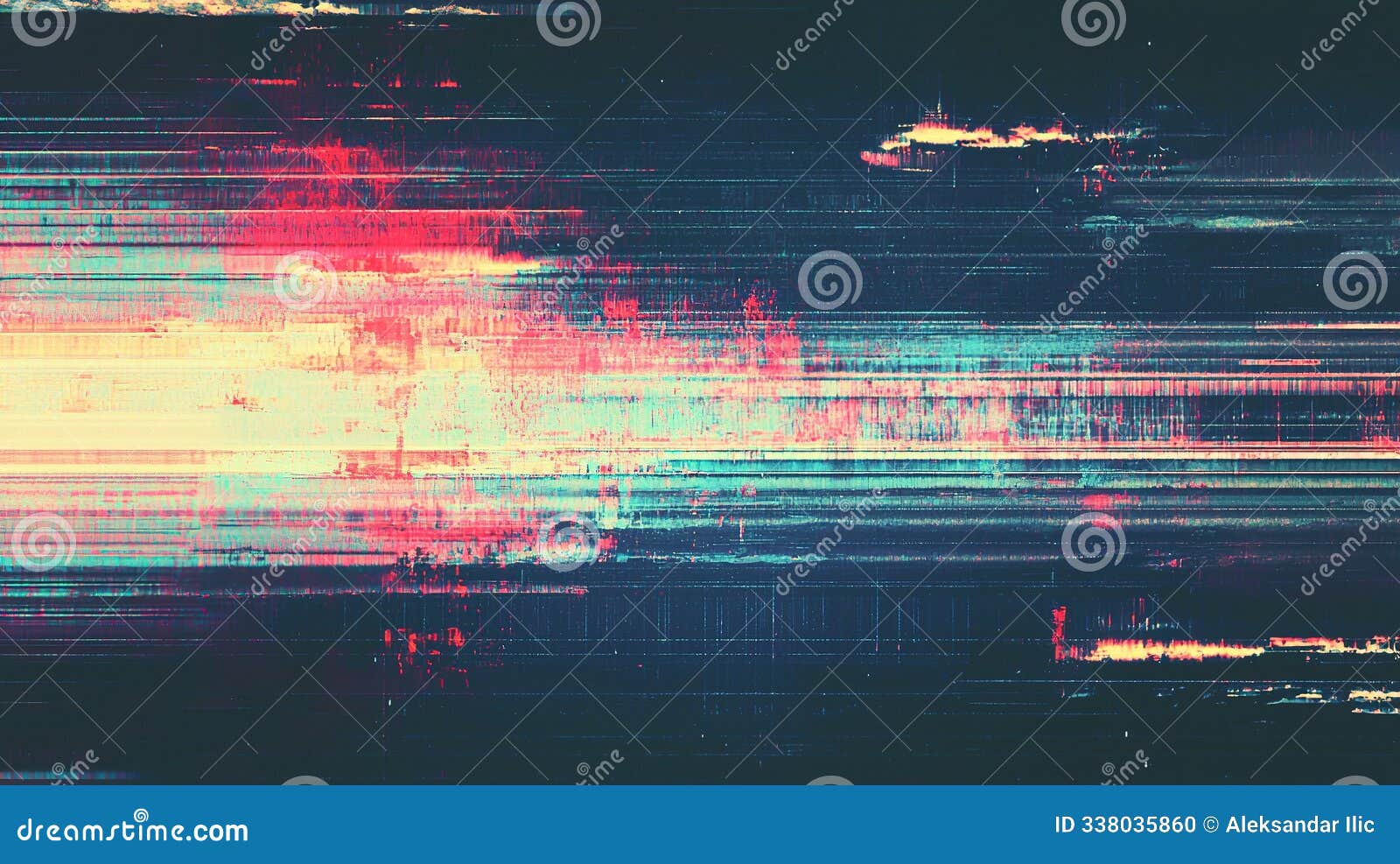 Grainy Tv Glitch Effect with Noise, Grain, Distortion. Glowing ...