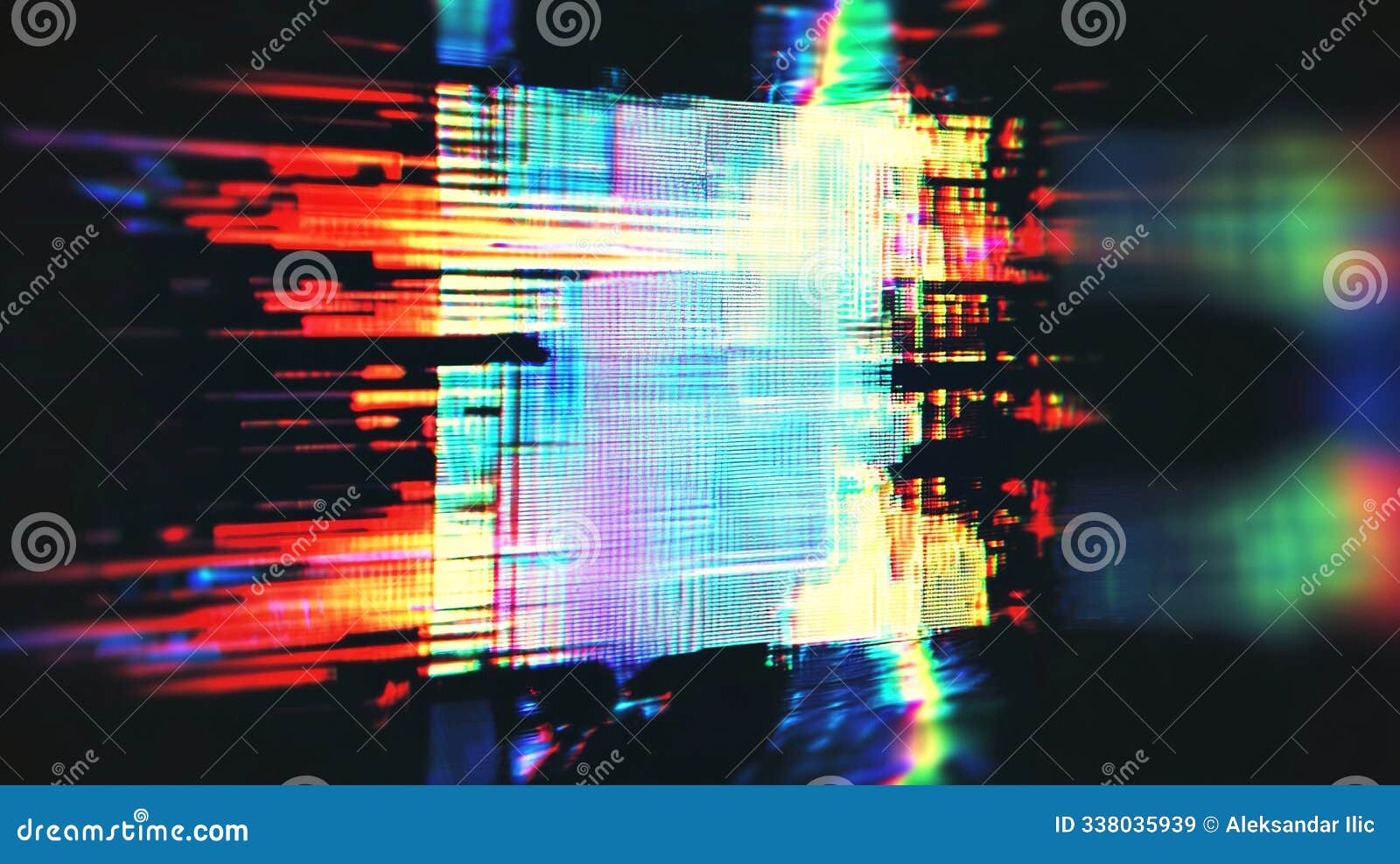 Grainy Tv Glitch Effect with Noise, Grain, Distortion. Glowing ...