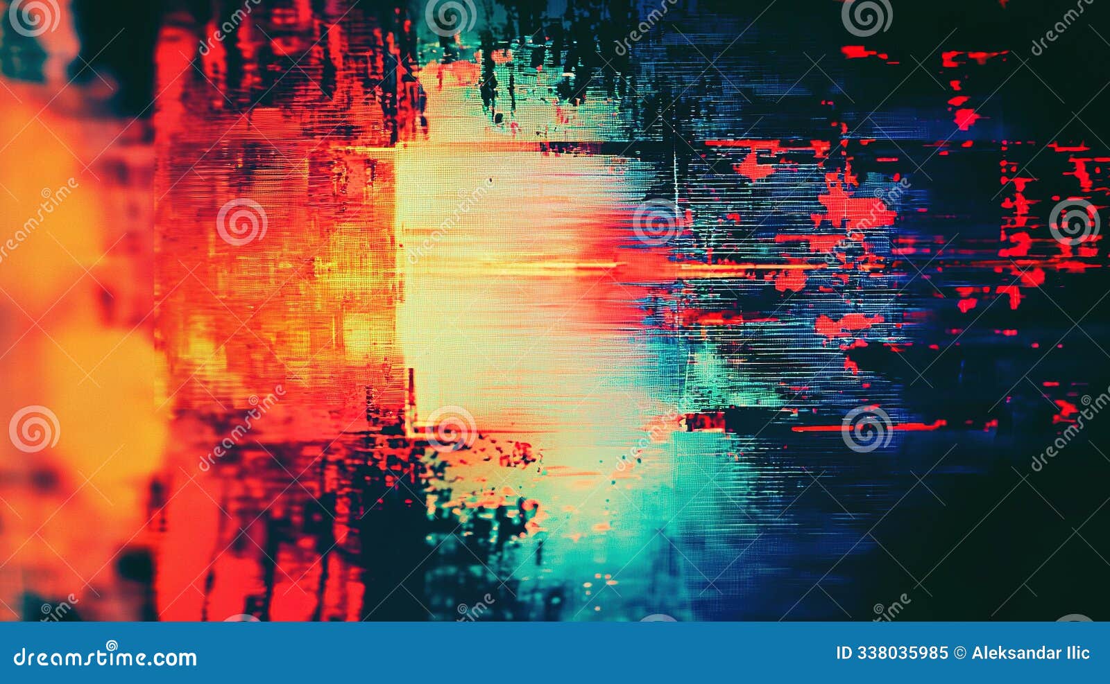 Grainy Tv Glitch Effect with Noise, Grain, Distortion. Glowing ...