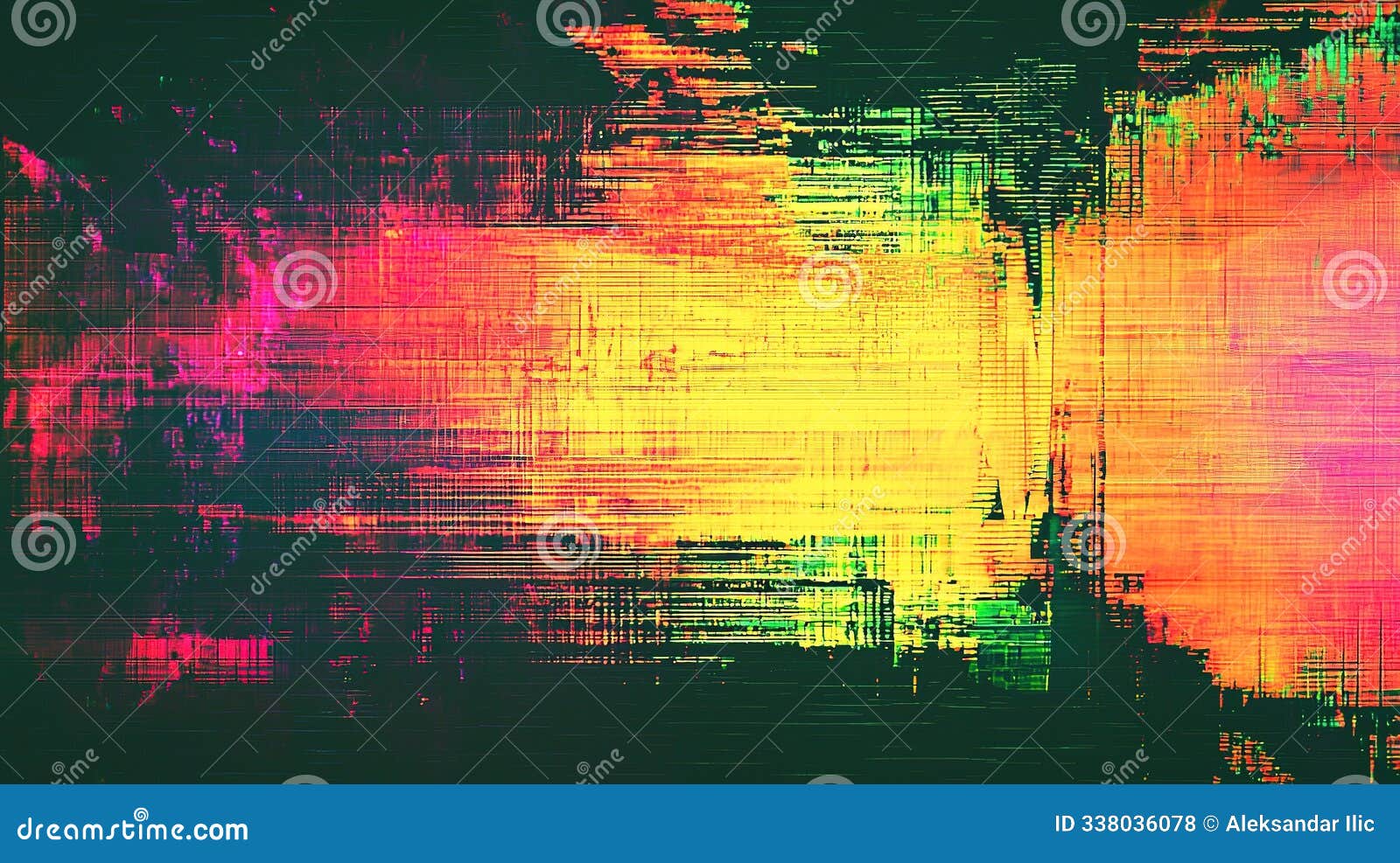 Grainy Tv Glitch Effect with Noise, Grain, Distortion. Glowing ...