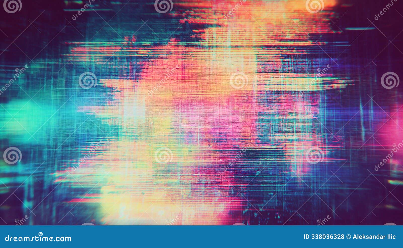 Grainy Tv Glitch Effect with Noise, Grain, Distortion. Glowing ...