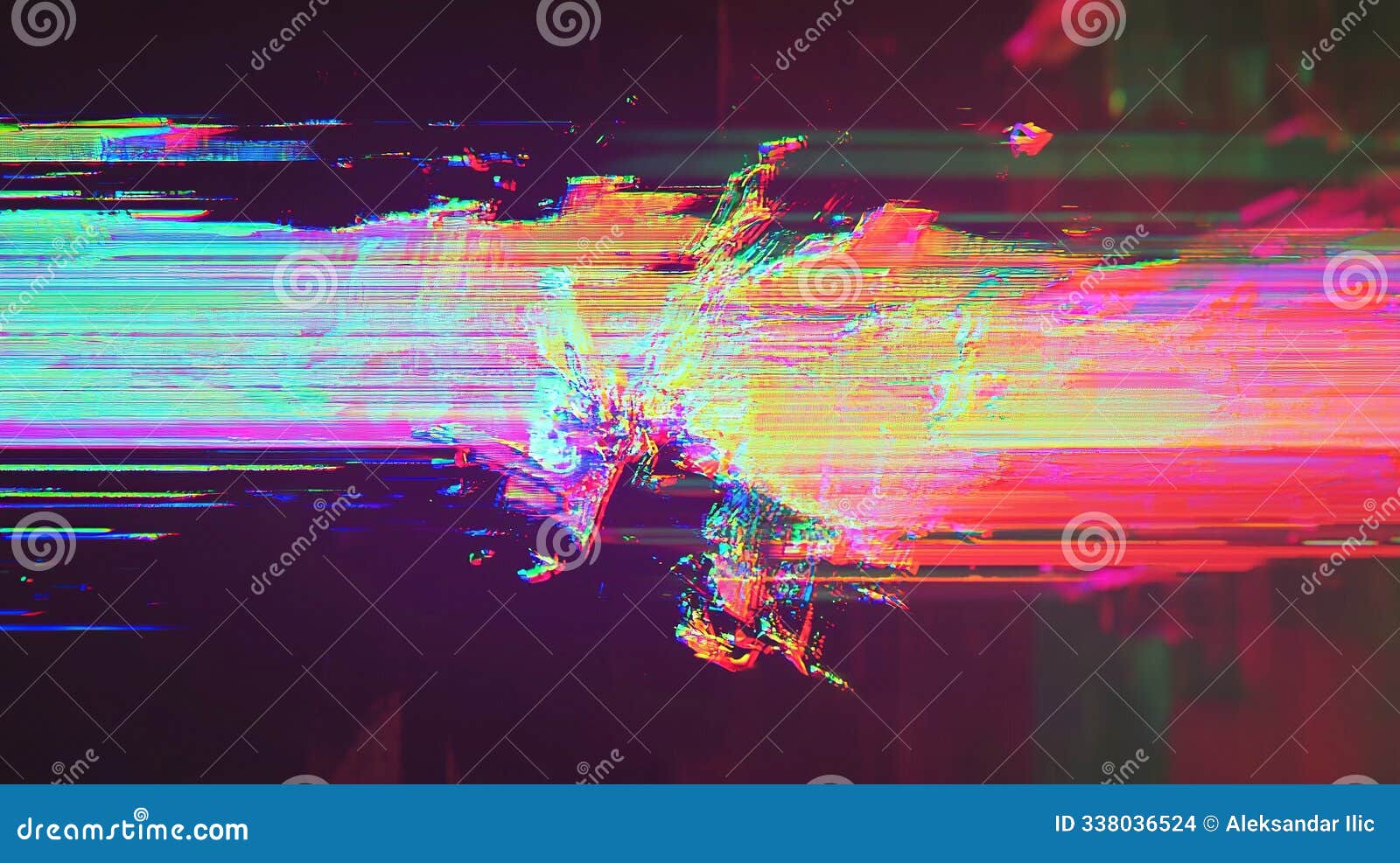 Grainy Tv Glitch Effect with Noise, Grain, Distortion. Glowing ...