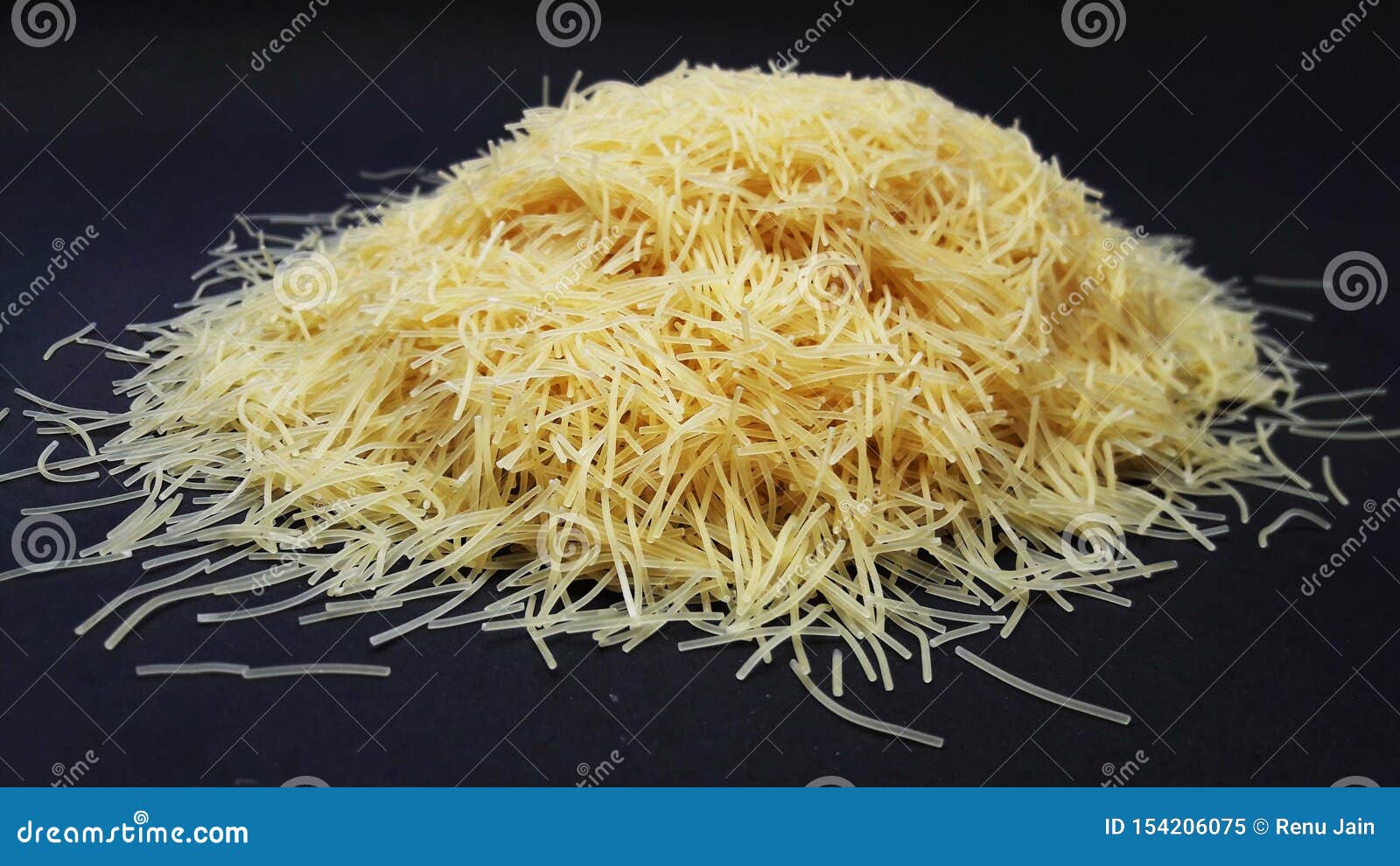 Vermicelli Isolated on Black Background Stock Image - Image of view ...