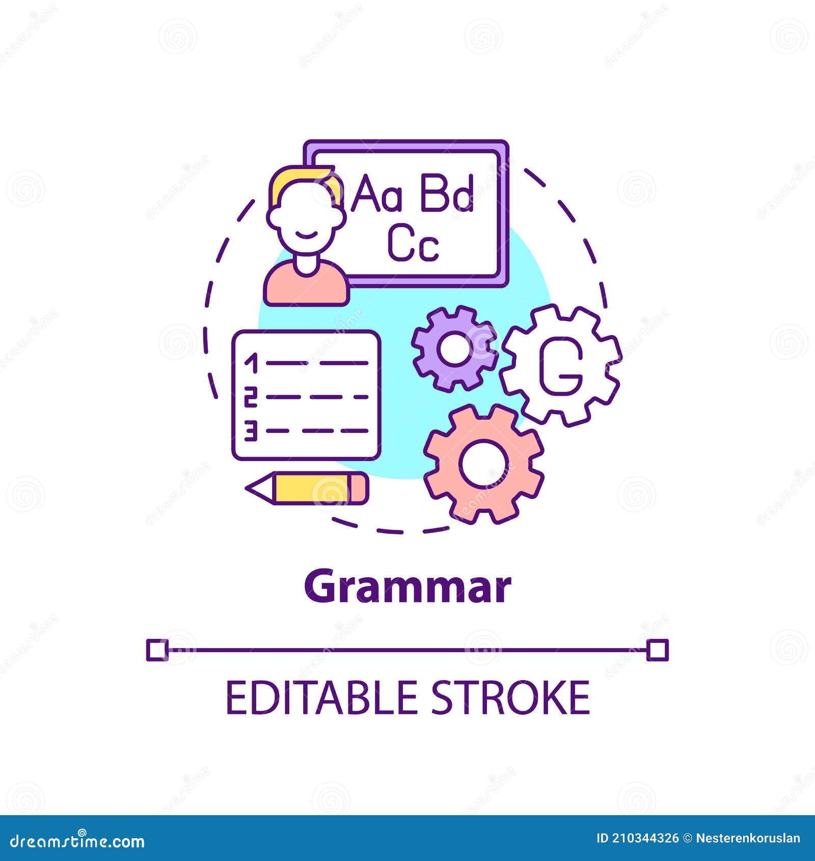 Grammar concept icon stock vector. Illustration of graphic - 210344326