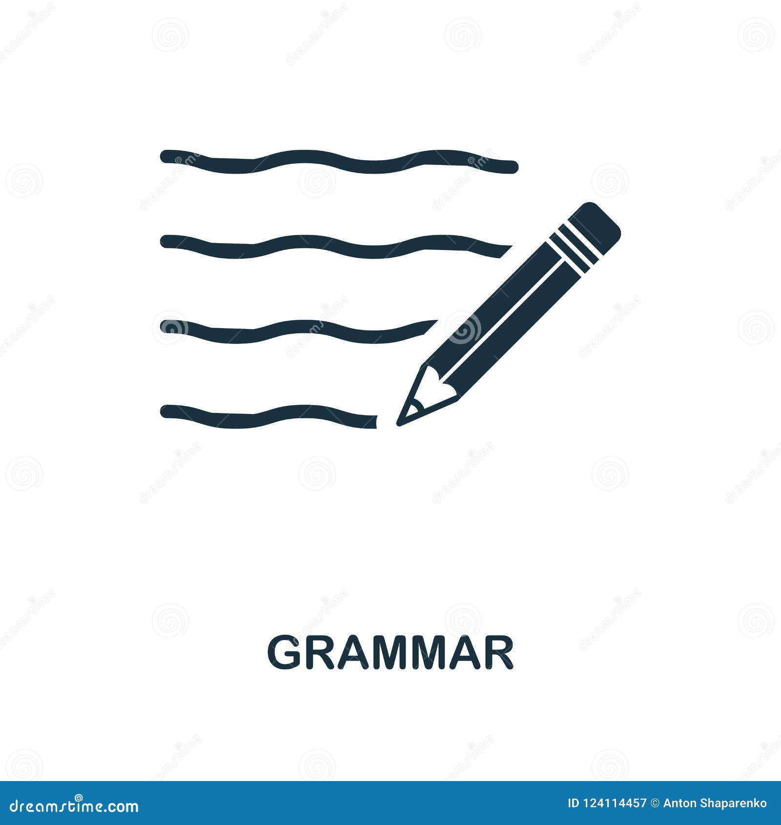 Grammar Icon. Monochrome Style Icon Design from School Icon Collection ...