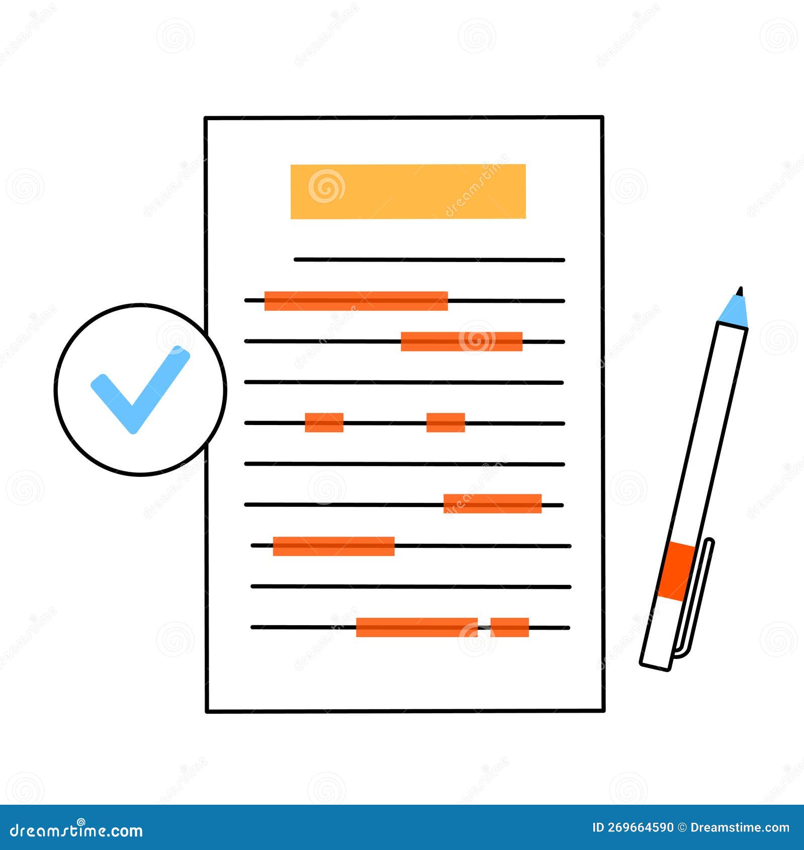 Grammar editing process stock vector. Illustration of flat - 269664590