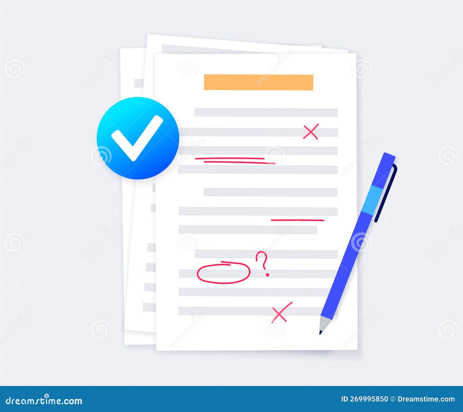 Grammar editing process stock vector. Illustration of mistake - 269995850