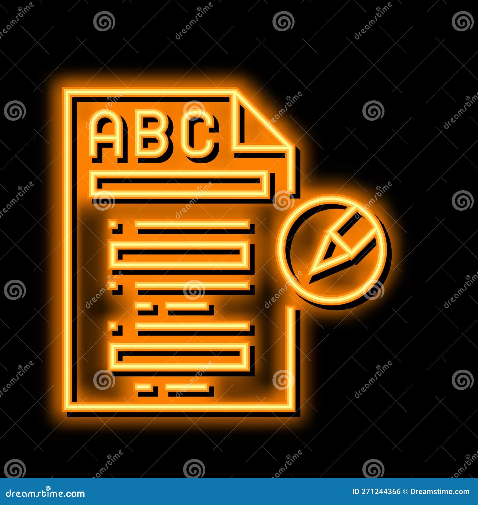 Grammar English Neon Glow Icon Illustration Stock Vector - Illustration ...