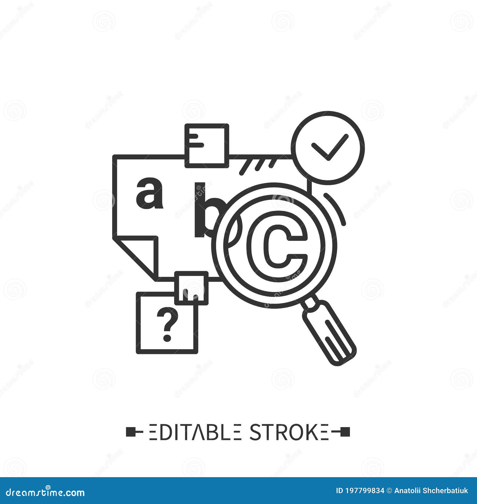 Grammar Line Icon. Editable Vector Illustration Stock Vector ...