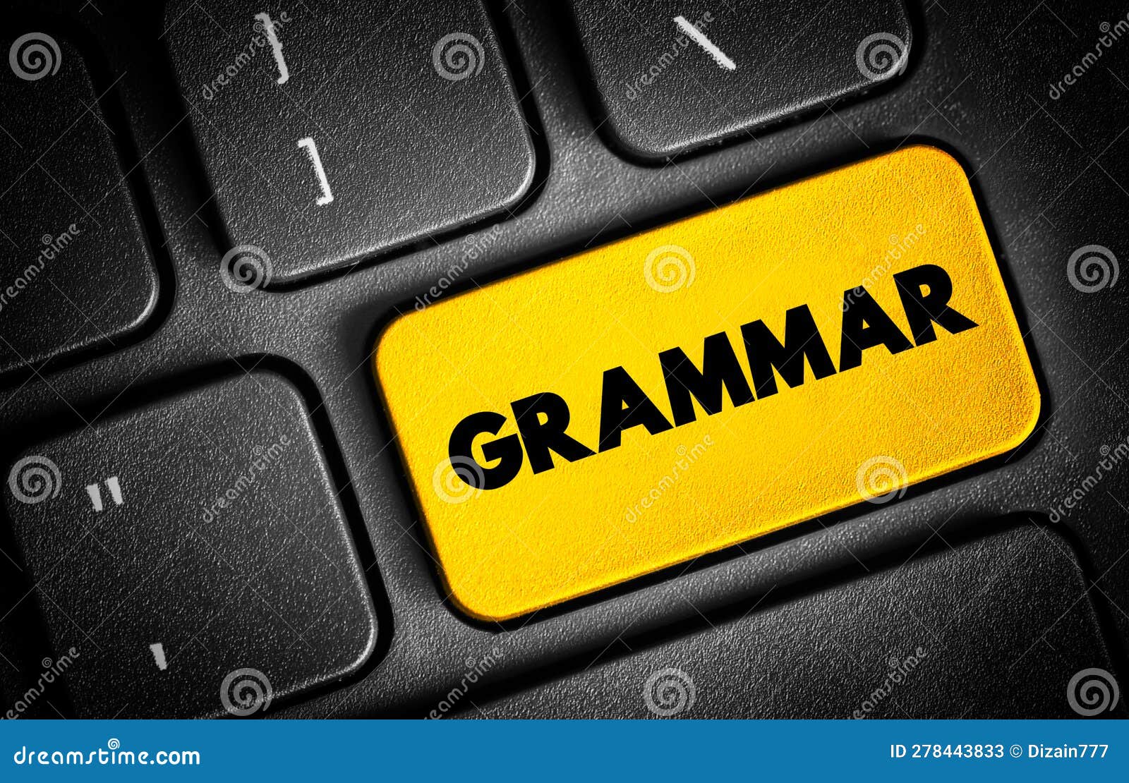 Grammar Text Button on Keyboard, Concept Background Stock Image - Image ...