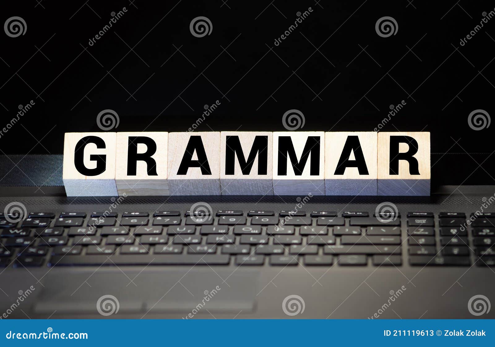 GRAMMAR Text on a Wooden Background Stock Image - Image of message ...