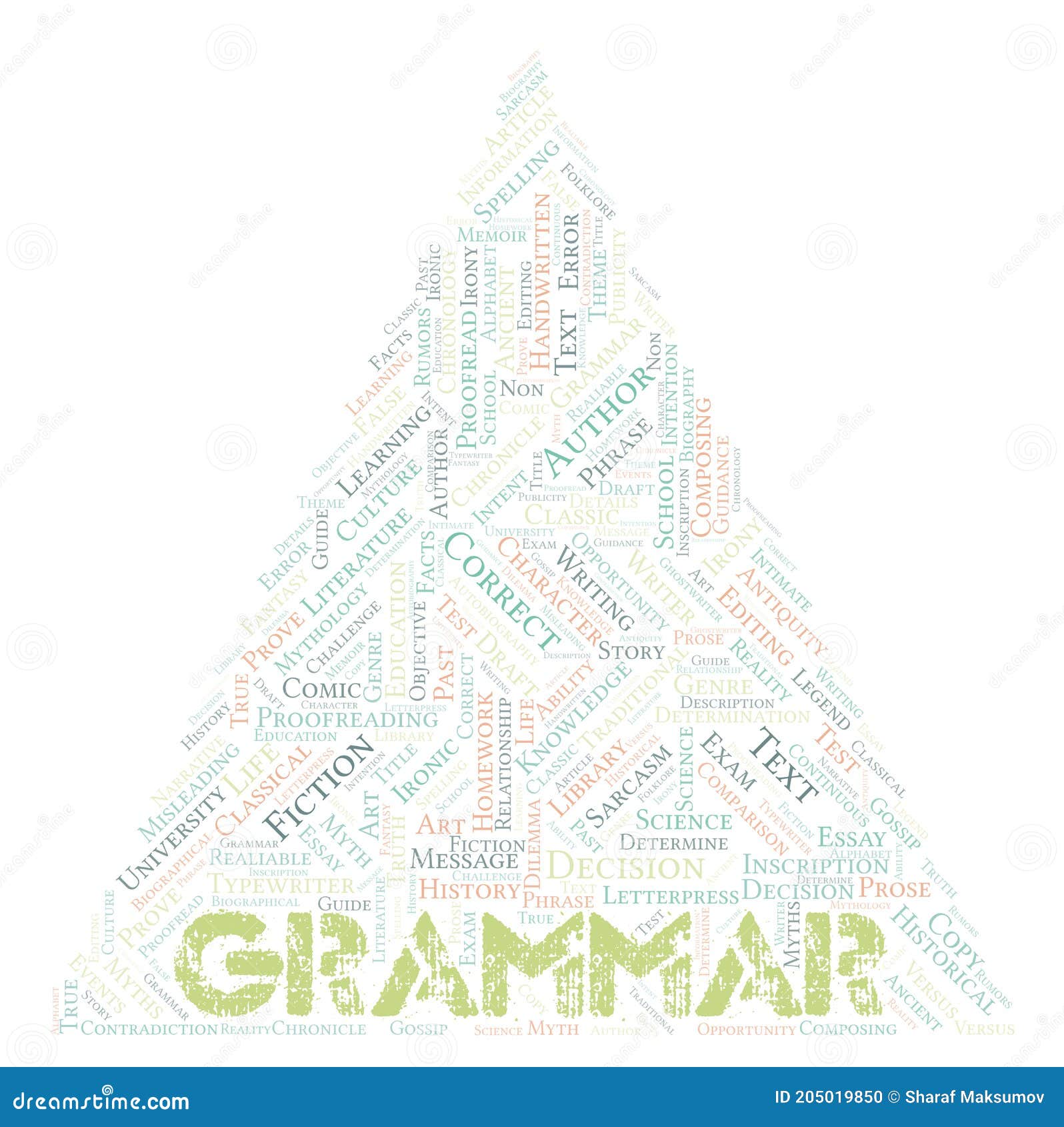 Grammar Typography Word Cloud Create with the Text only Stock ...