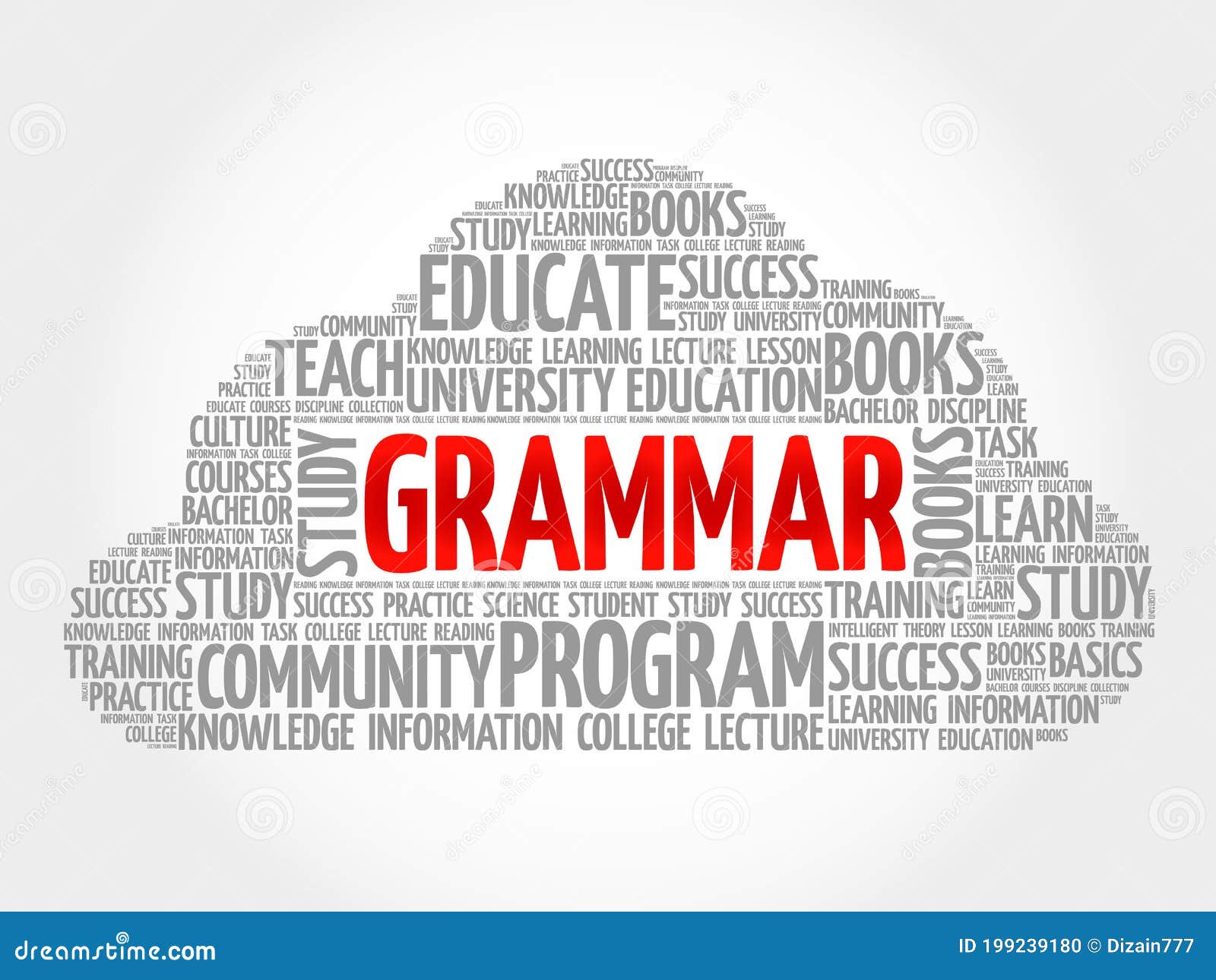 Grammar word cloud collage stock illustration. Illustration of ...