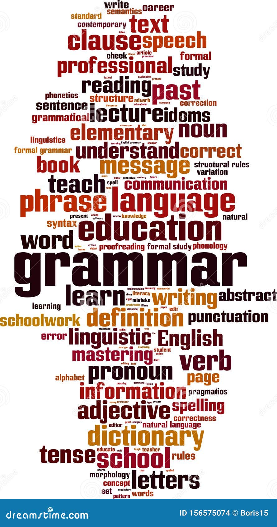Grammar word cloud stock vector. Illustration of natural - 156575074