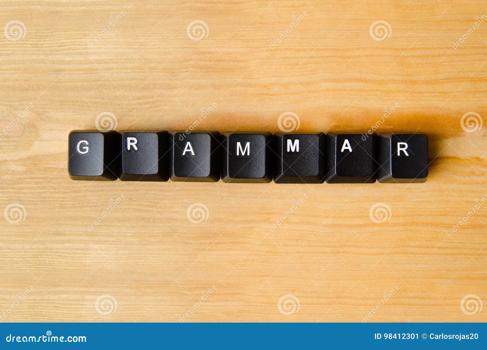 Grammar Word In Red Letters On A Blue Background. Grammar And Language ...