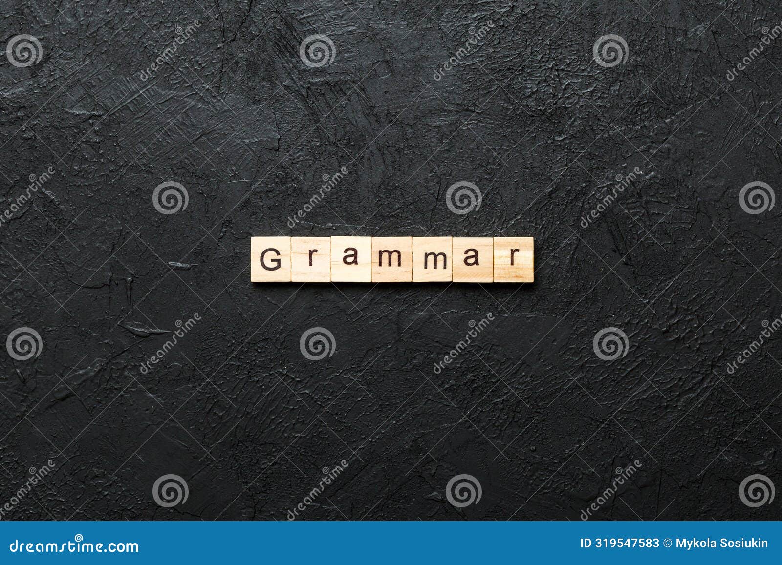 Grammar Word Written on Wood Block. Grammar Text on Table, Concept ...
