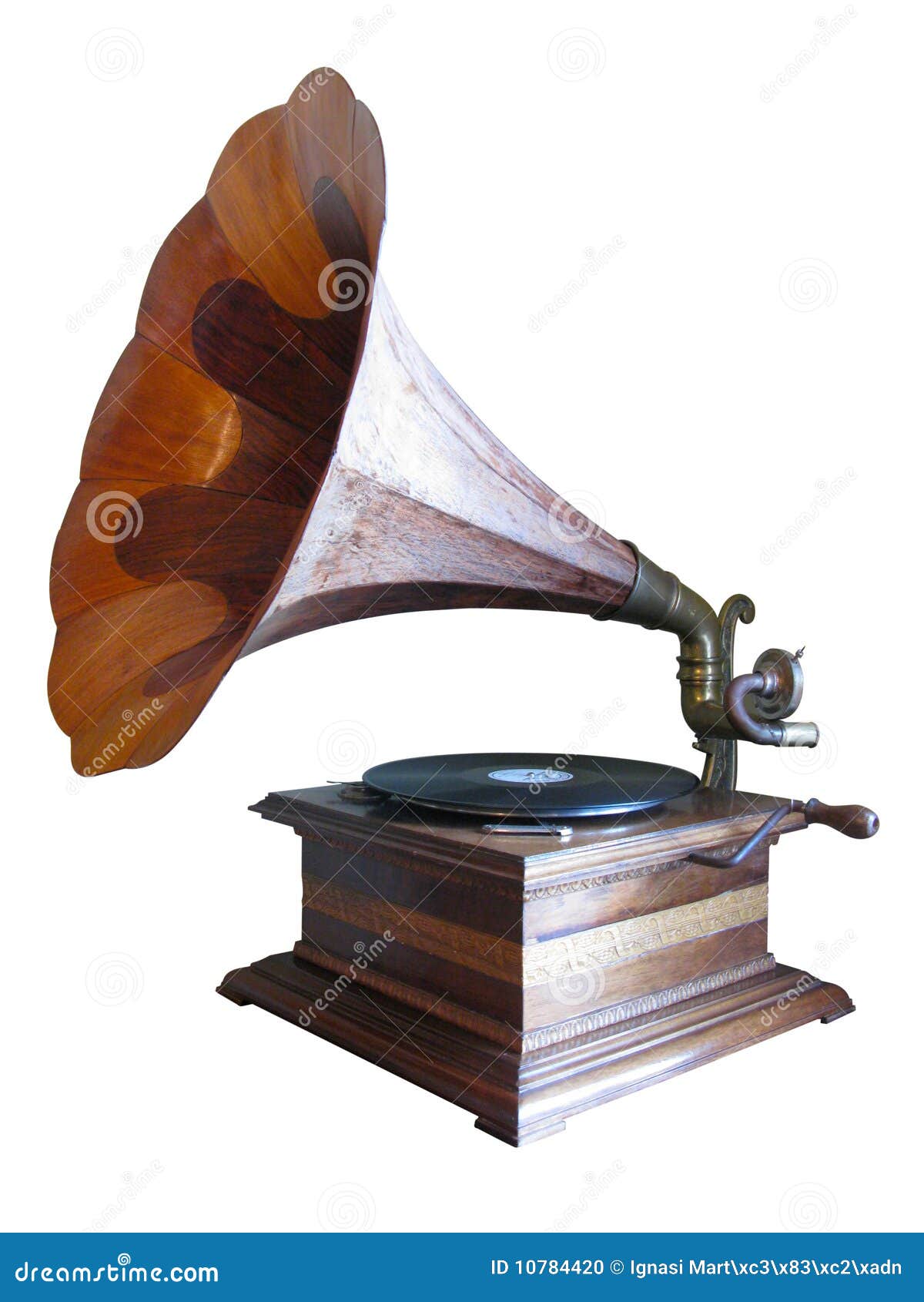 Grammofon arkivfoto. Bild av disko, trumpet, vinyl, gammalt - 10784420