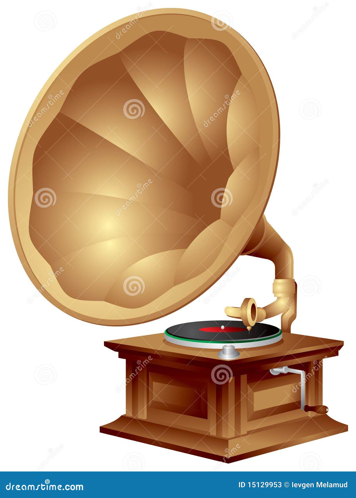 Grammophon, Plattenspieler vektor abbildung. Illustration von spieler ...