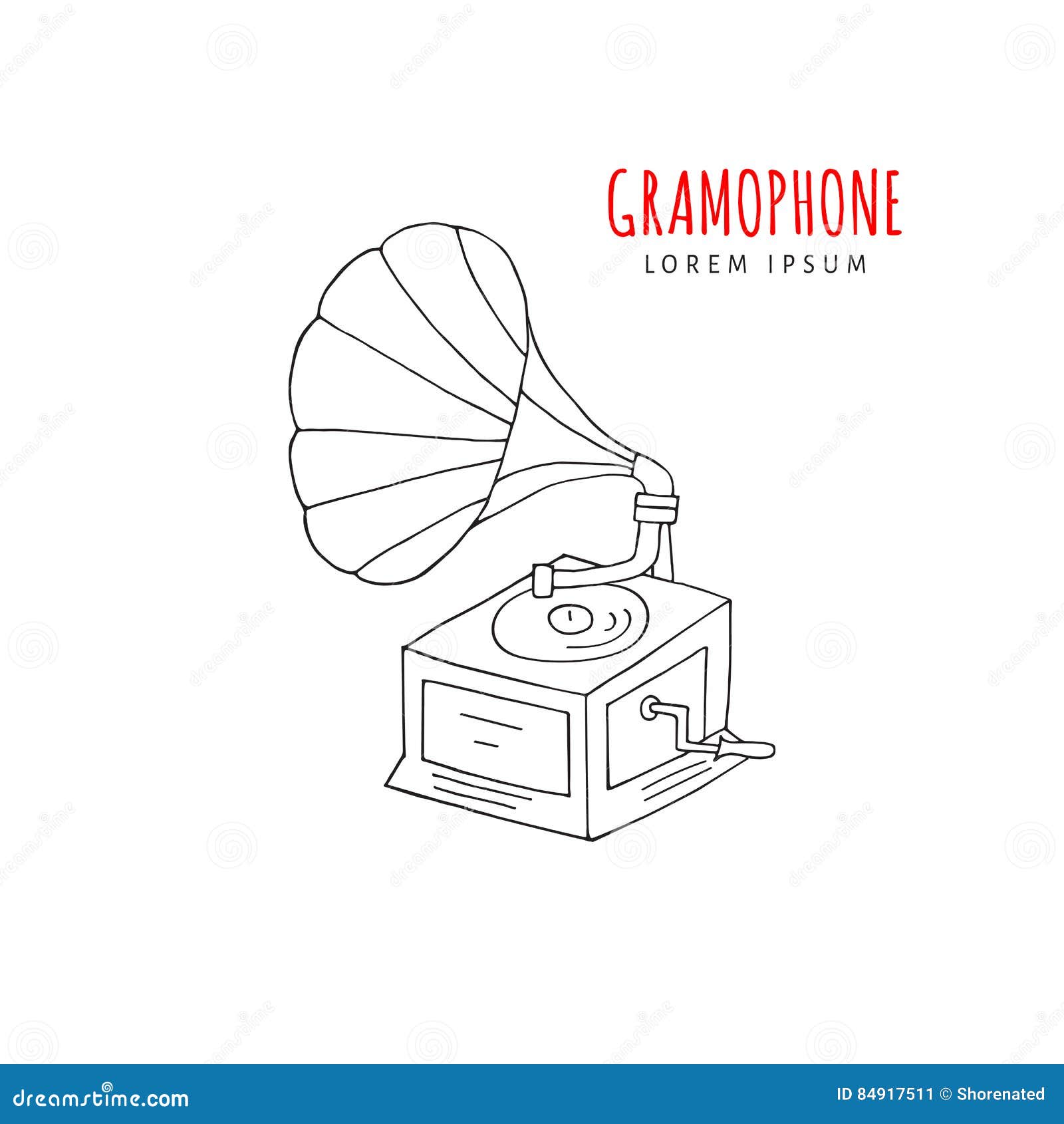 Grammophon-Vektor-Illustration Vektor Abbildung - Illustration von ...