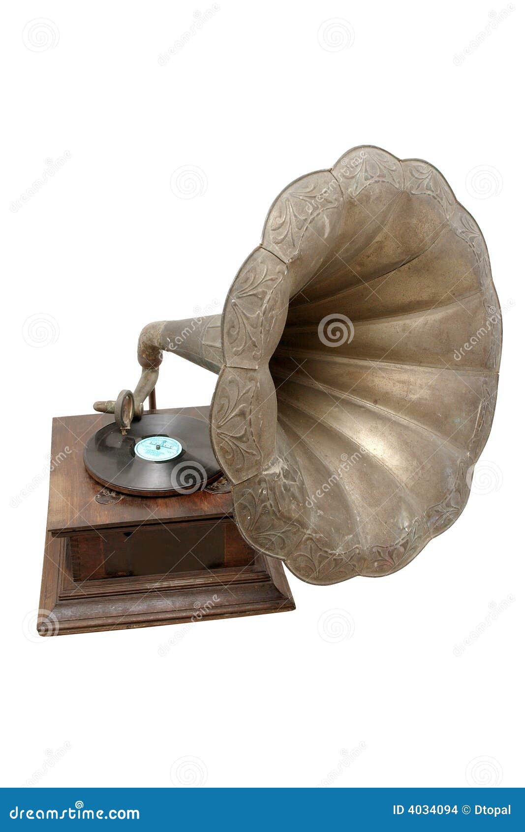 Gramofone velho do vintage foto de stock. Imagem de arte - 4034094