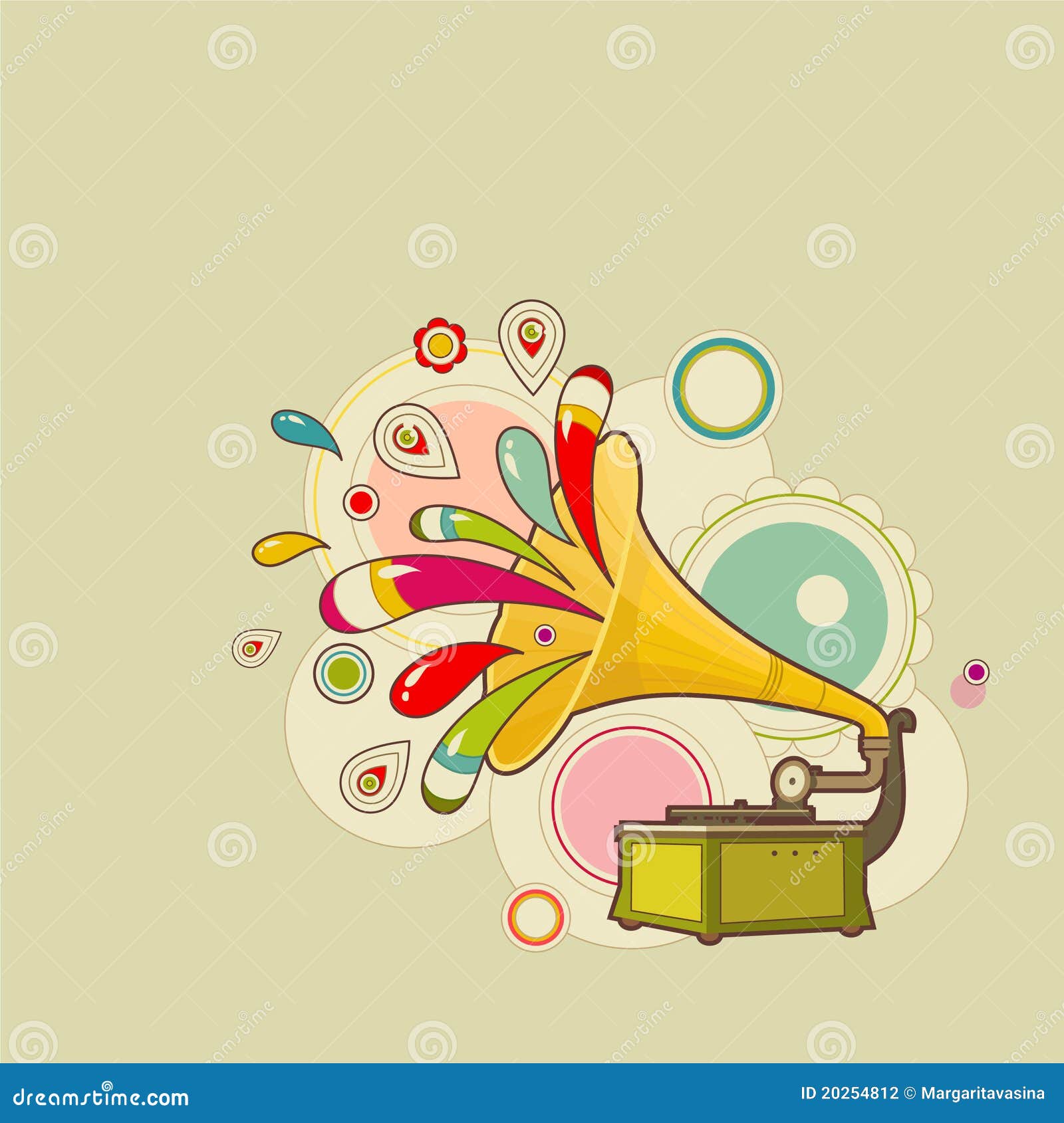 Gramophone stock vector. Illustration of colorful, gramophone - 20254812