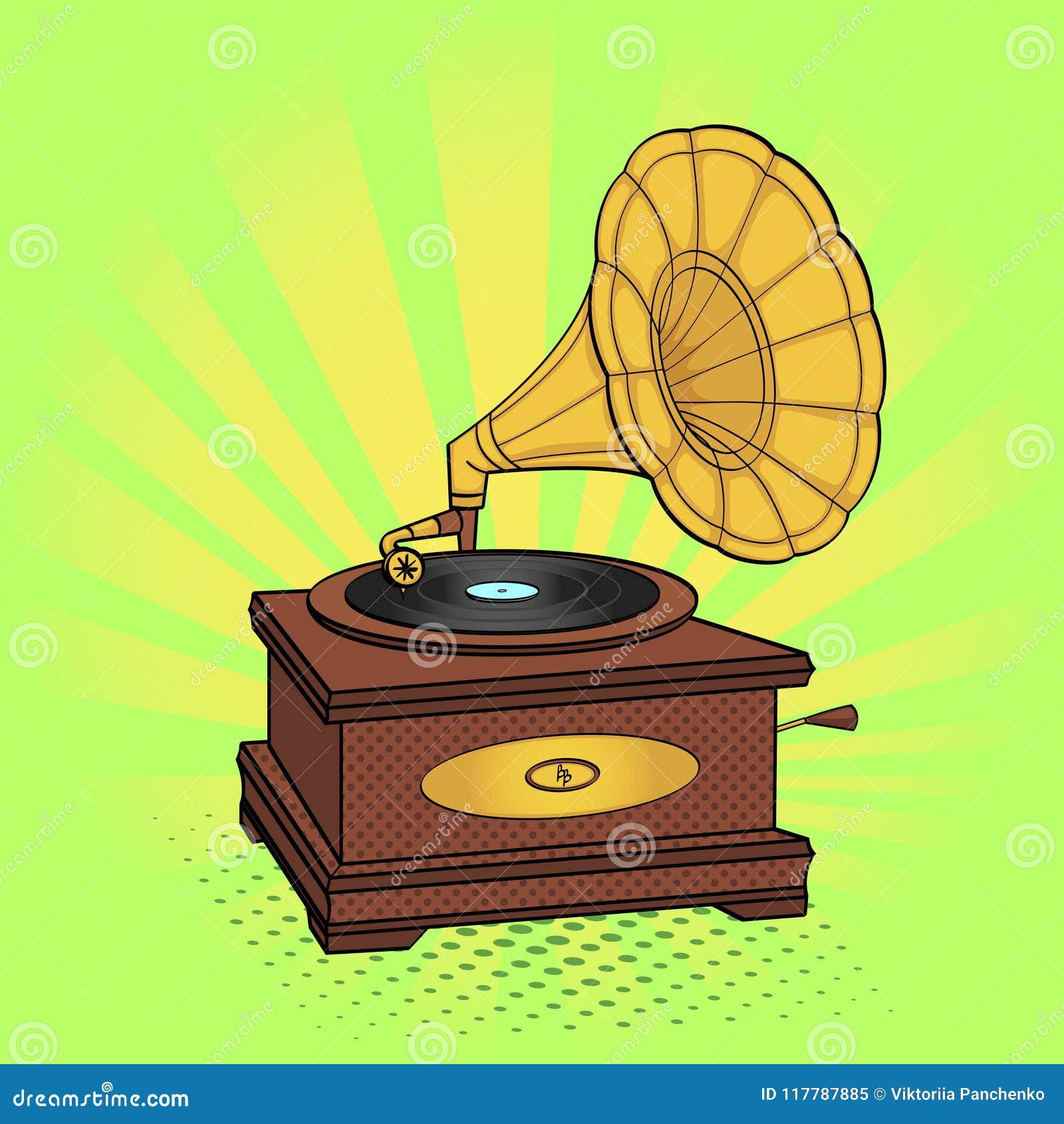 Gramophone Comic Book Pop Art Retro Style Vector Stock Vector ...