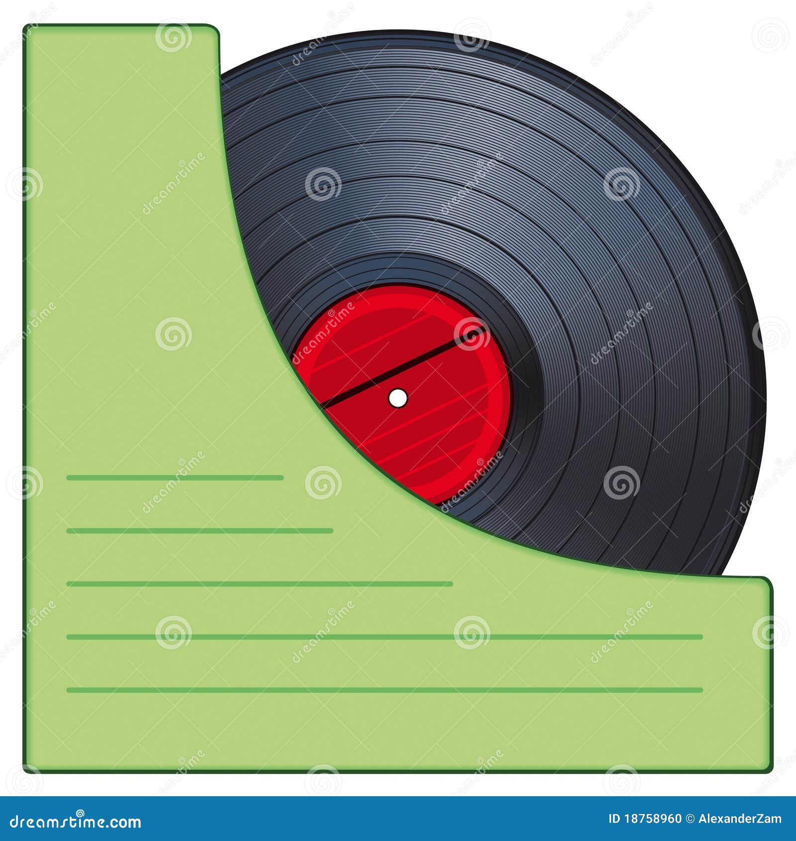 Gramophone disk stock vector. Illustration of audio, green - 18758960