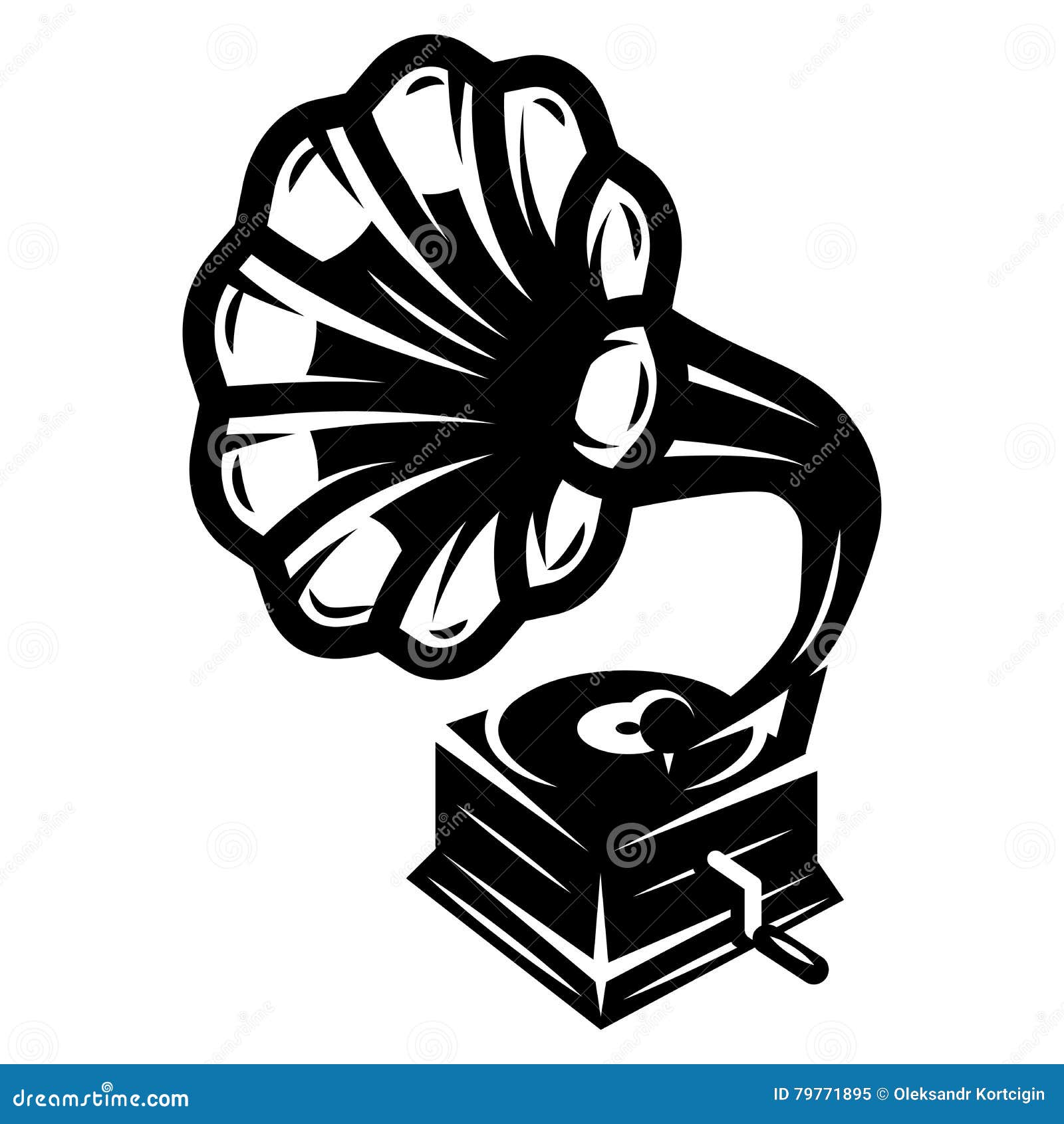 Gramophone Icon. Music Festival Emblem Logo Label. Treble Clef. Vector ...
