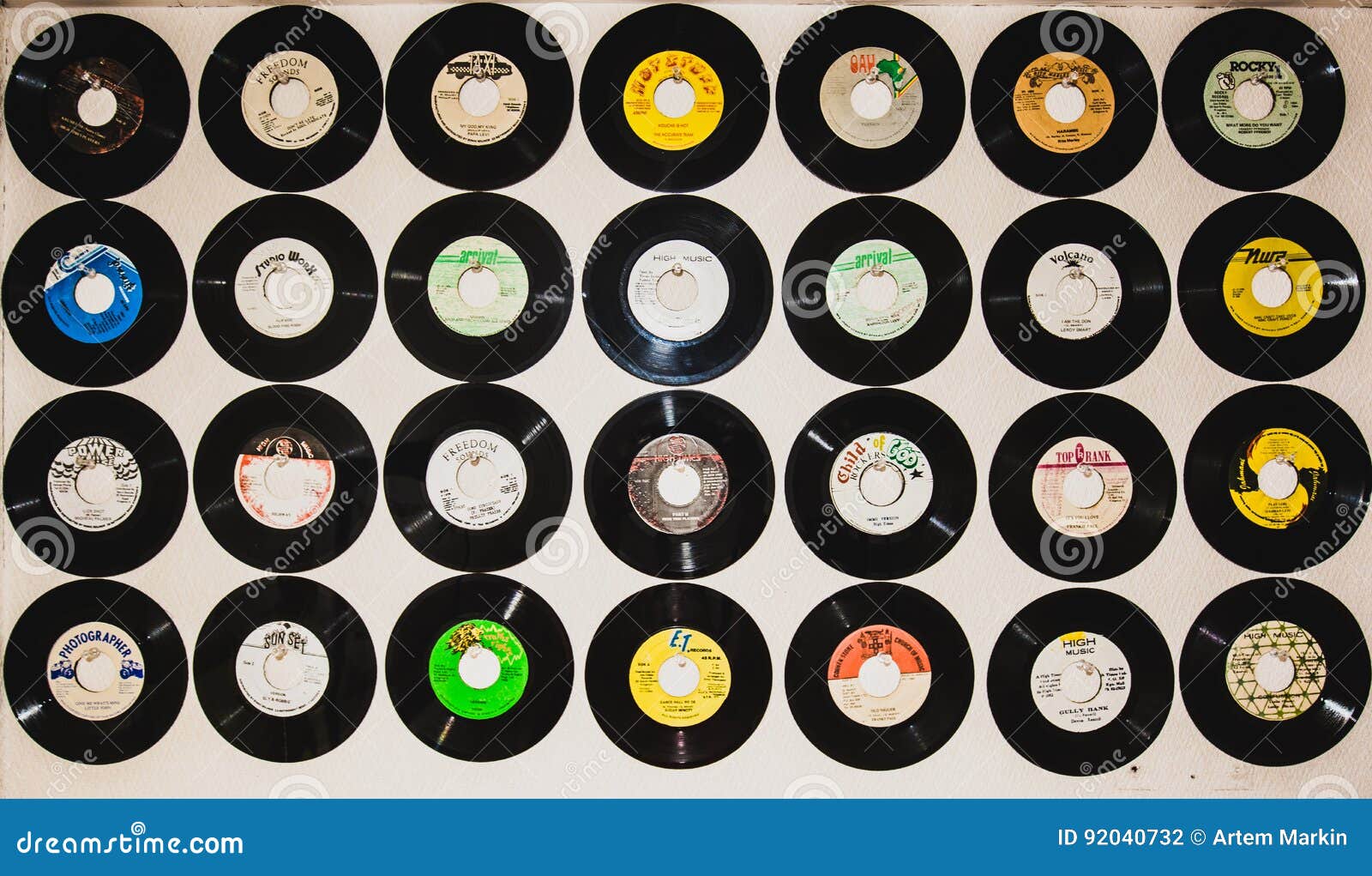 Gramophone Music Plate on White Wall Background. Editorial Photography ...