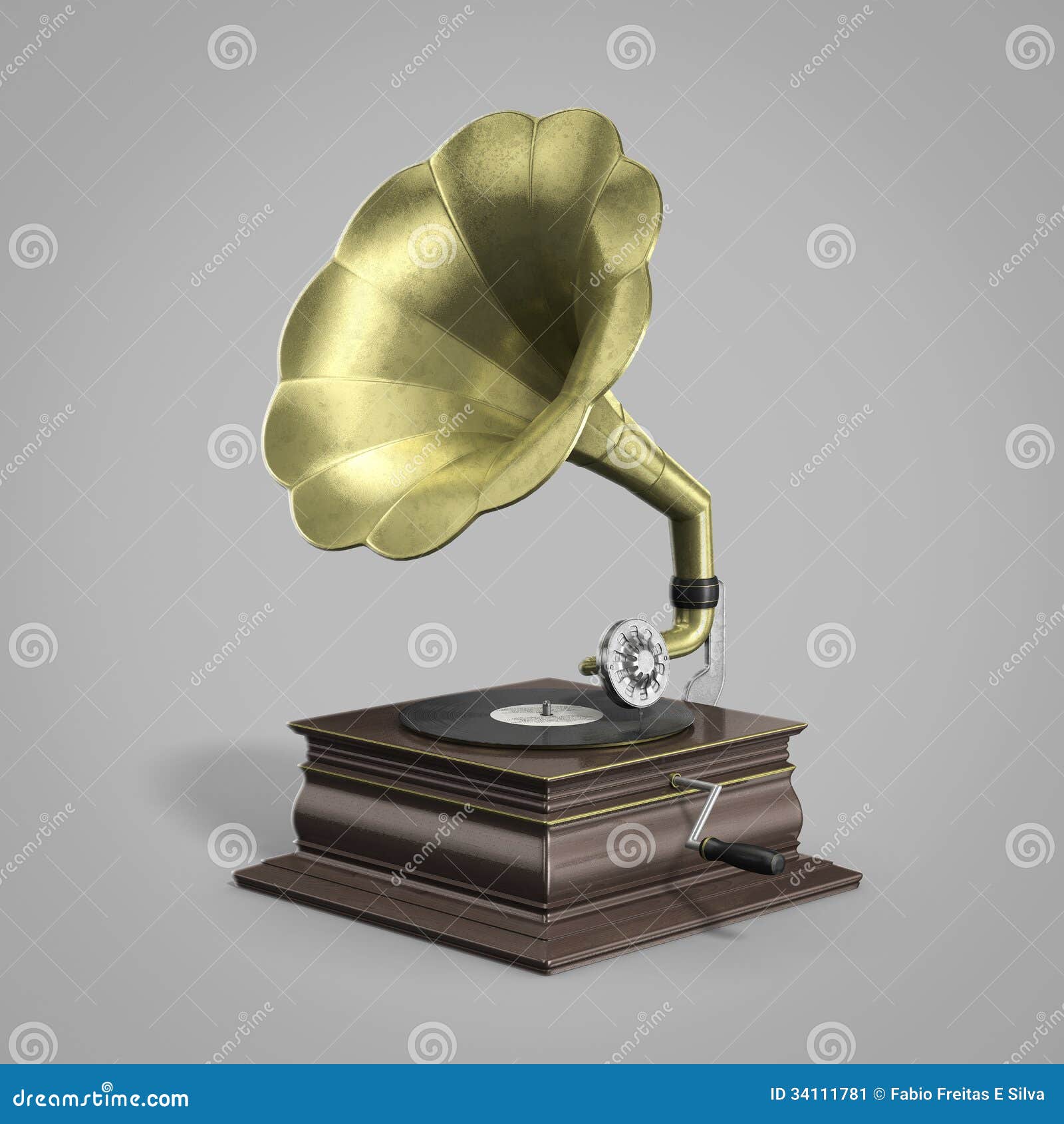 Gramophone playing disc stock illustration. Illustration of needle ...